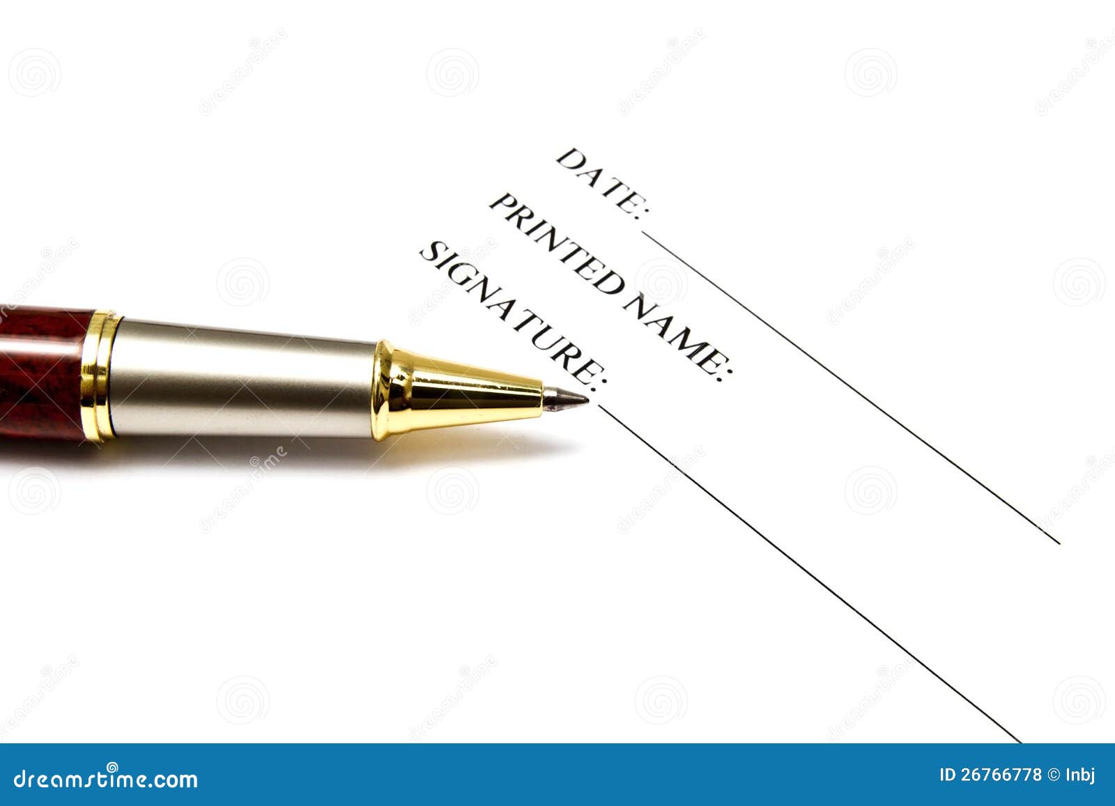 Pen and Blank Signature Paper Stock Photo - Image of plan, black: 26766778