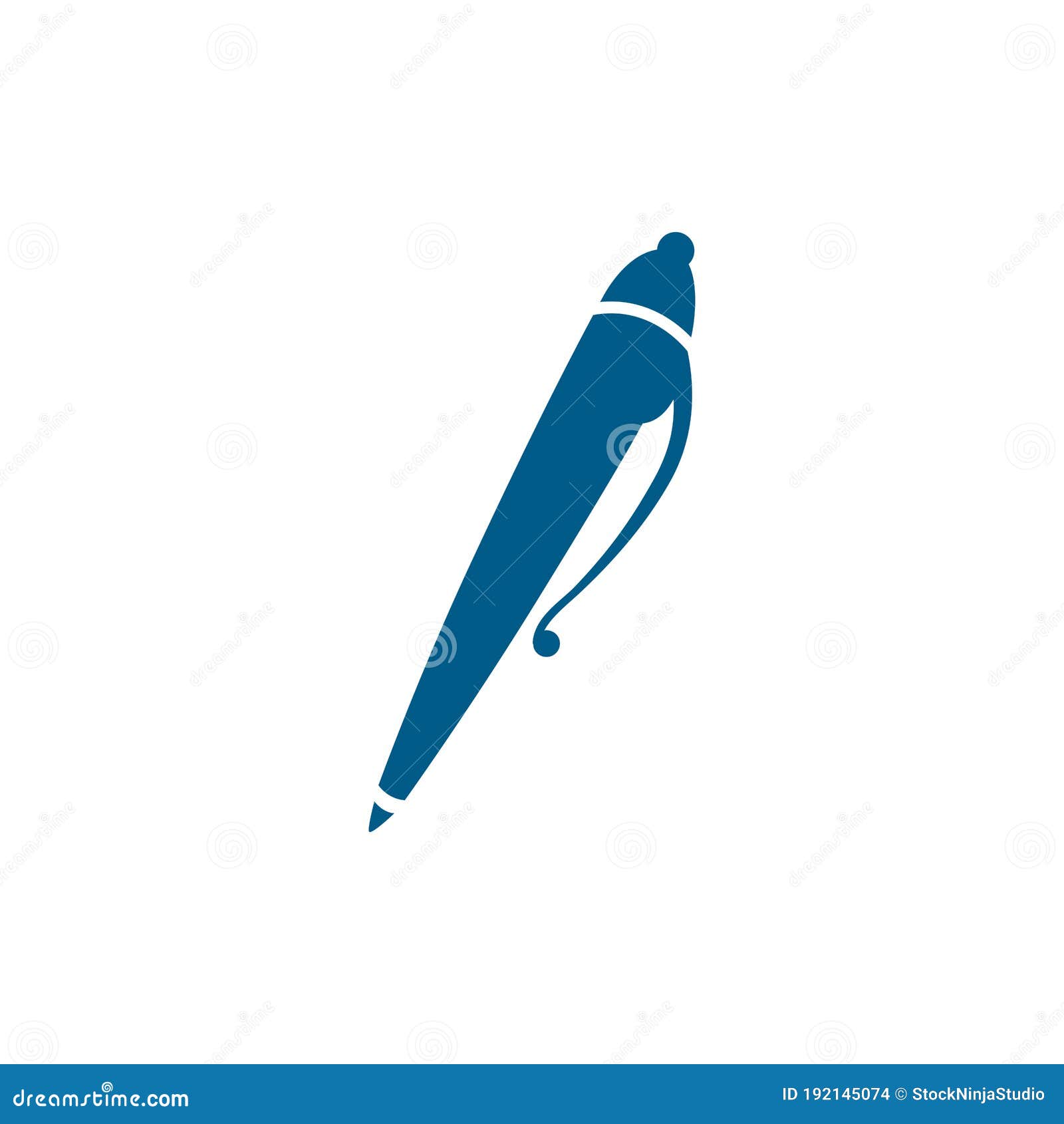Pen Blue Icon on White Background. Blue Flat Style Vector Illustration ...