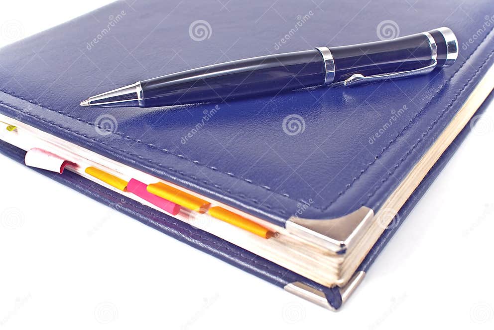 Pen and blue notebook stock photo. Image of accurate - 33131976