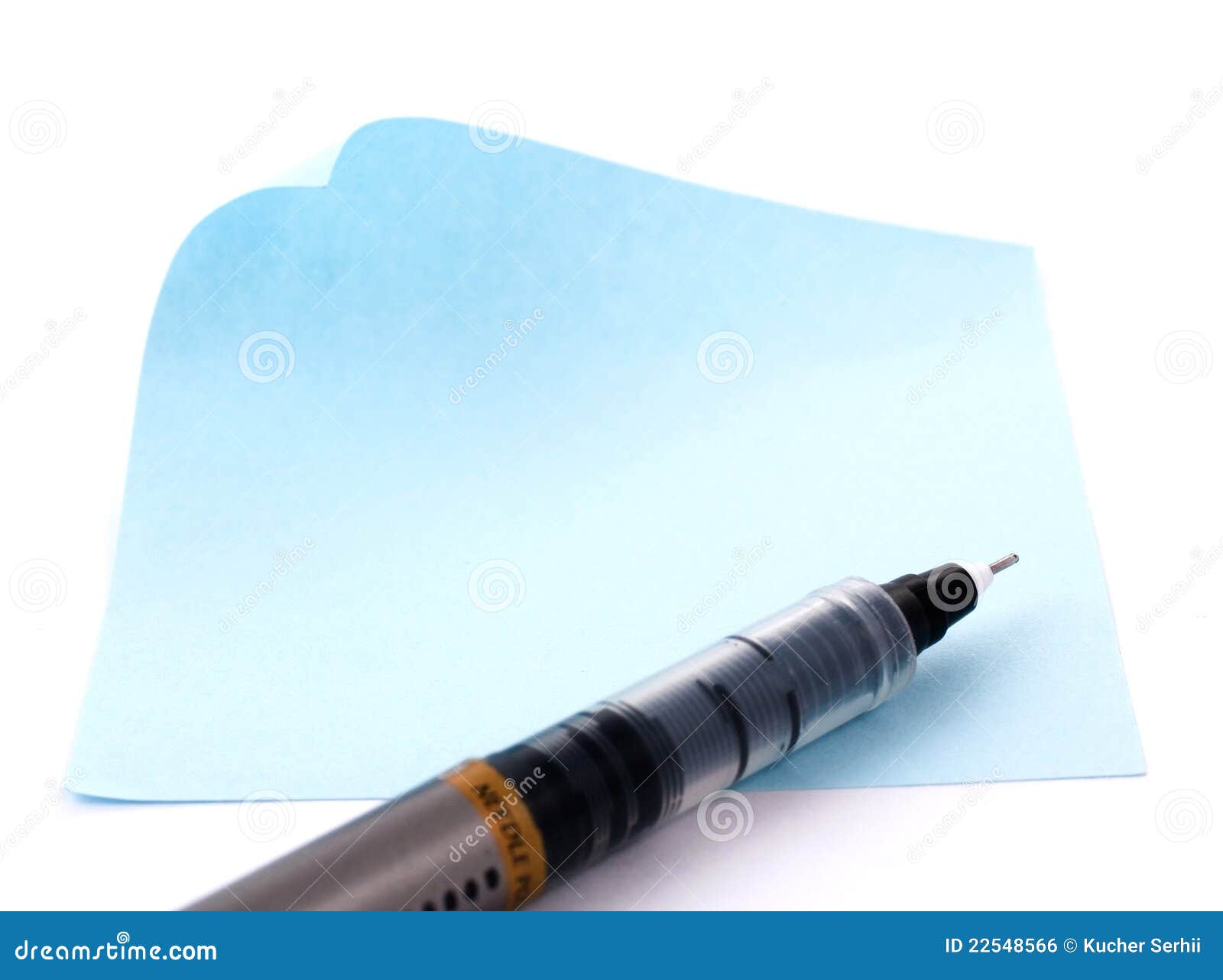 Pen on blue piece of paper stock photo. Image of canvas - 22548566