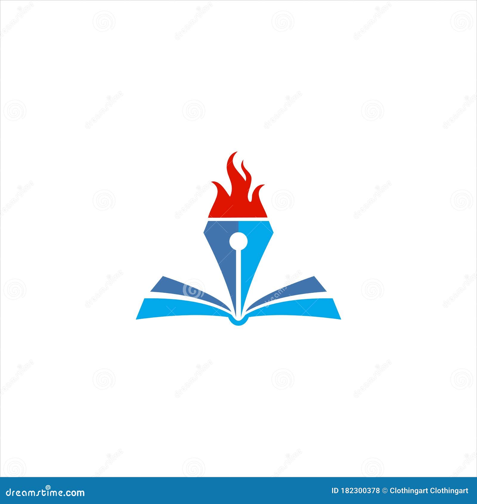 Pen, Book, Fire Vector Logo Design. Education of Logo Illustrations ...