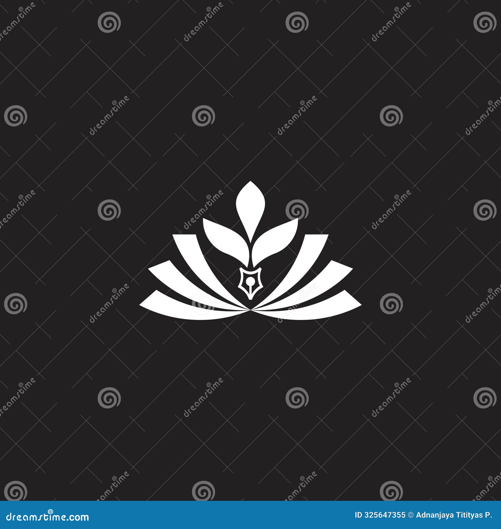 Pen Book Leaf Education School Simple Geometric Logo Vector Stock ...