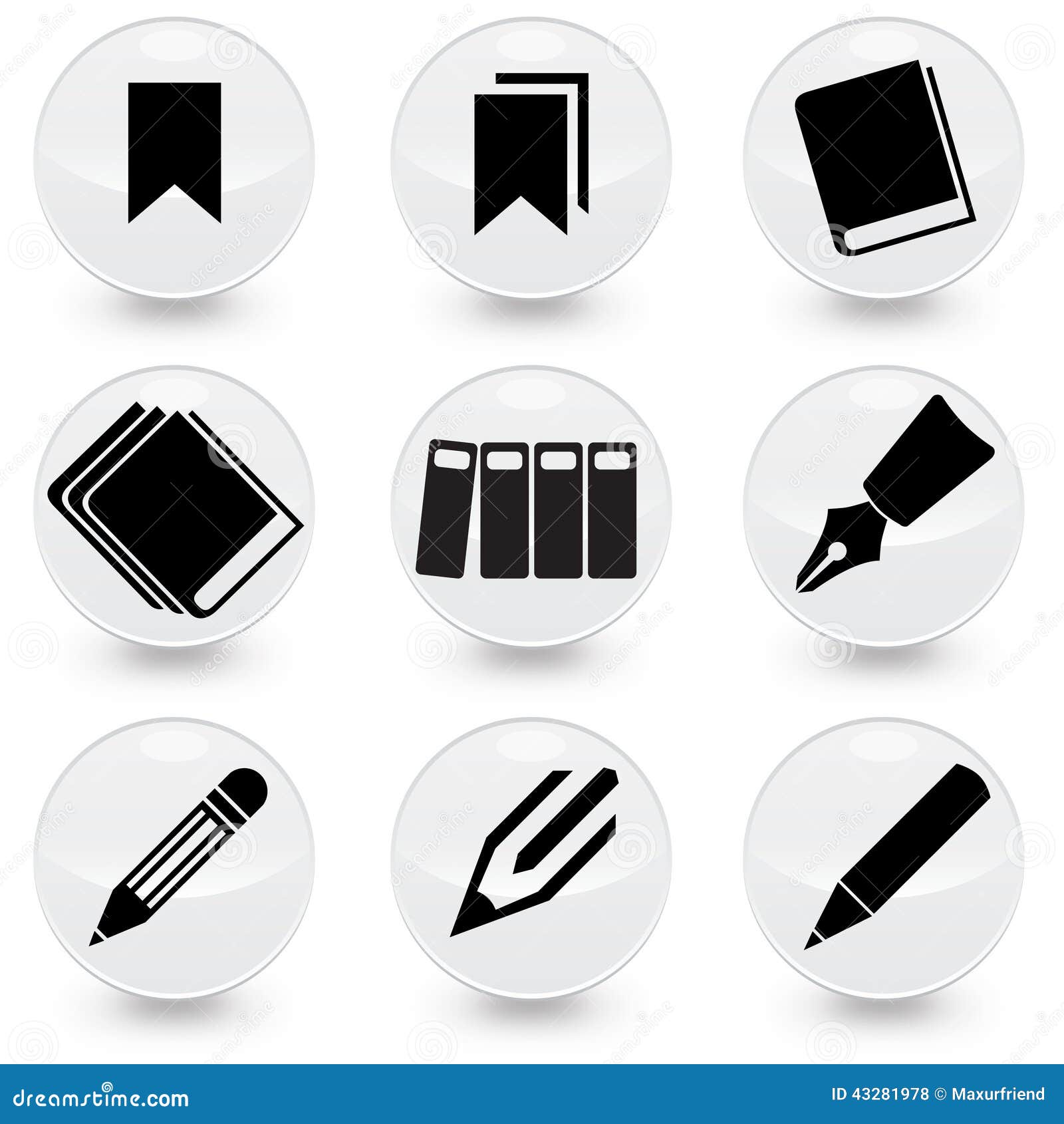 Pen Books Bookmarks Vector Icons | CartoonDealer.com #43281978