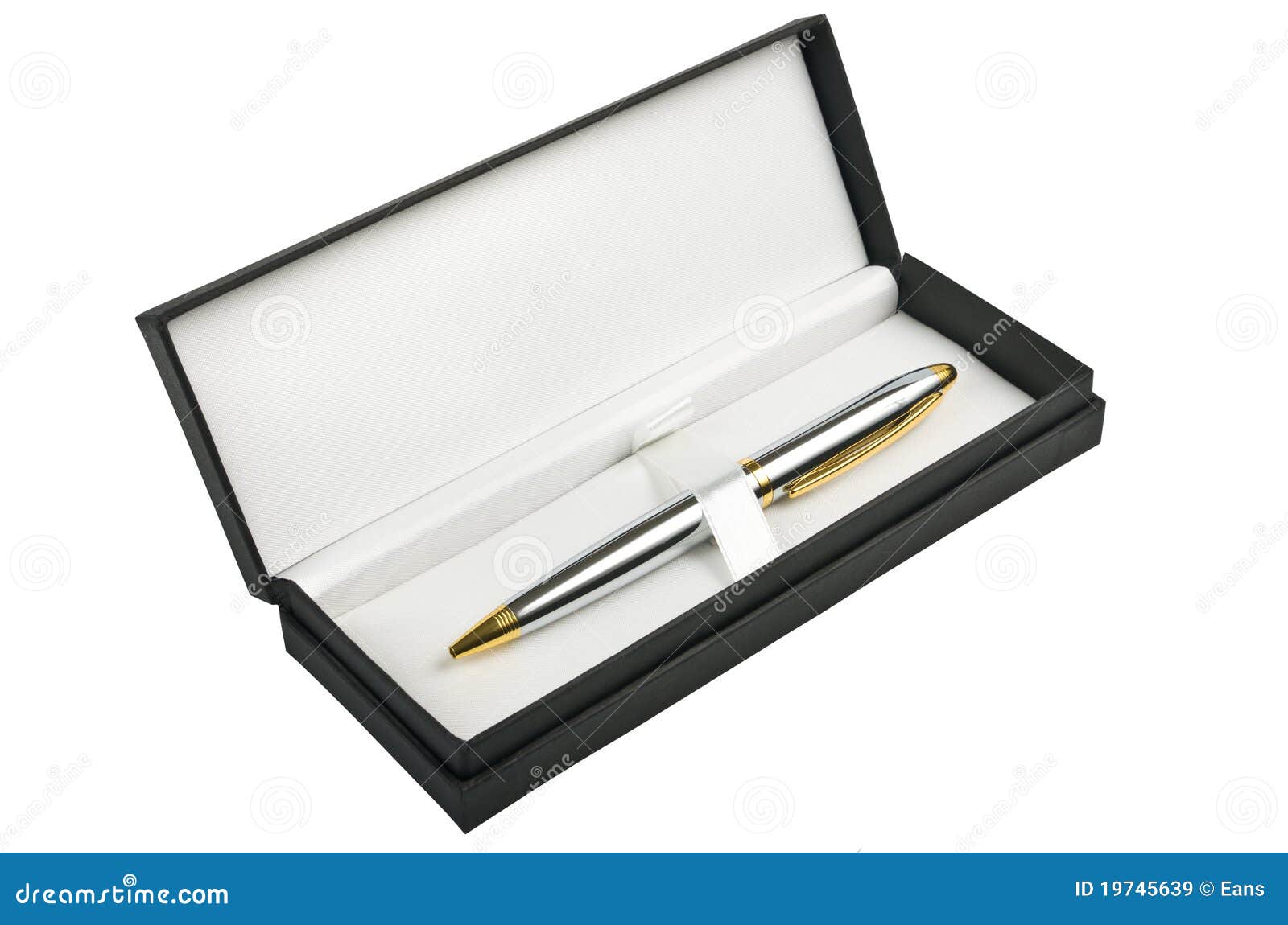 Pen in box stock image. Image of office, gold, pencil - 19745639