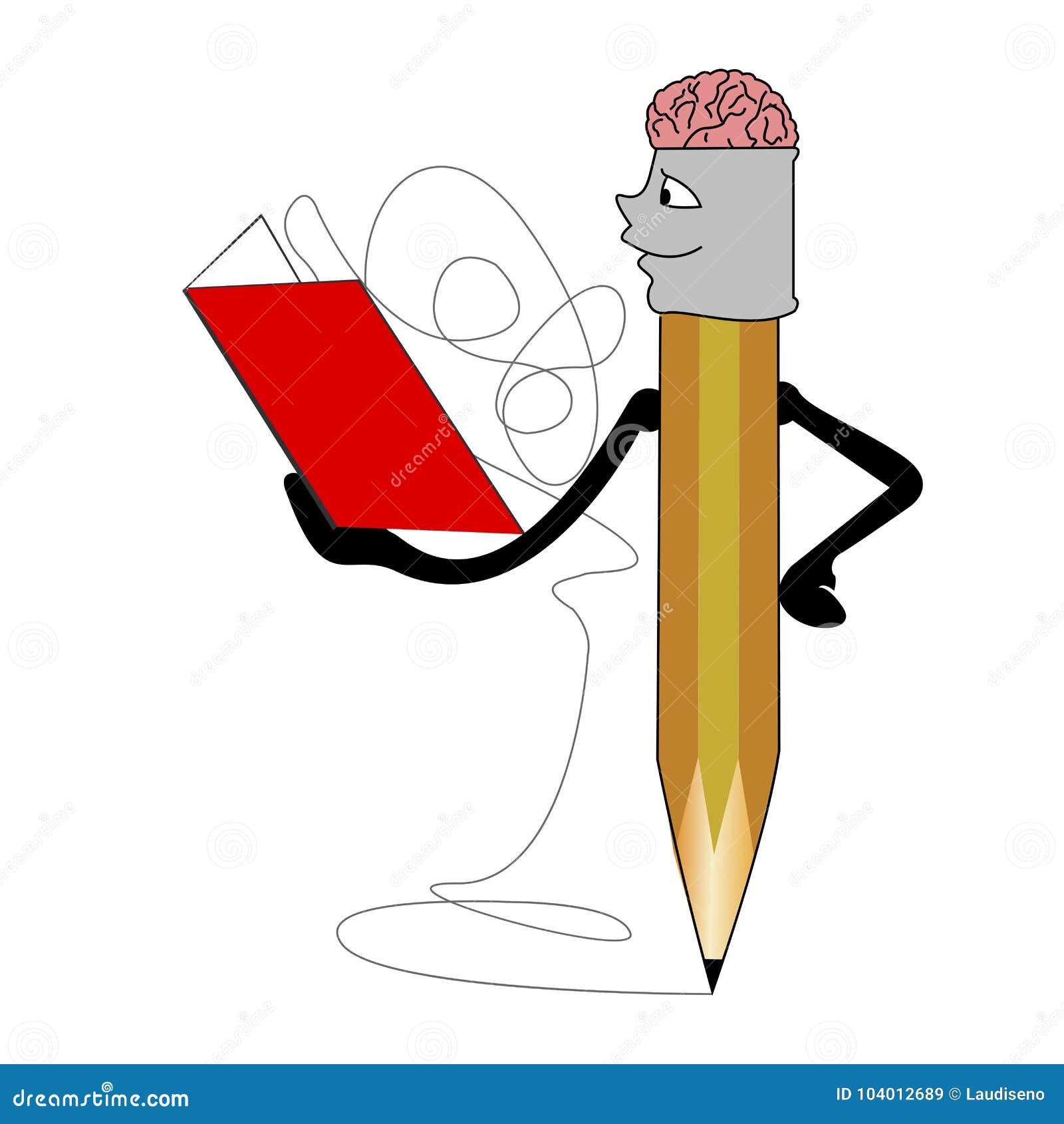 Pen with a brain icon stock vector. Illustration of mind - 104012689