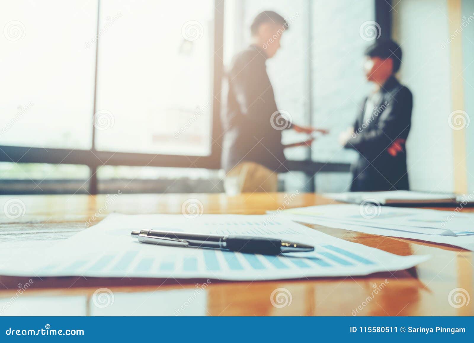 Pen on the Business Paper , Business Meeting Concept Stock Image ...