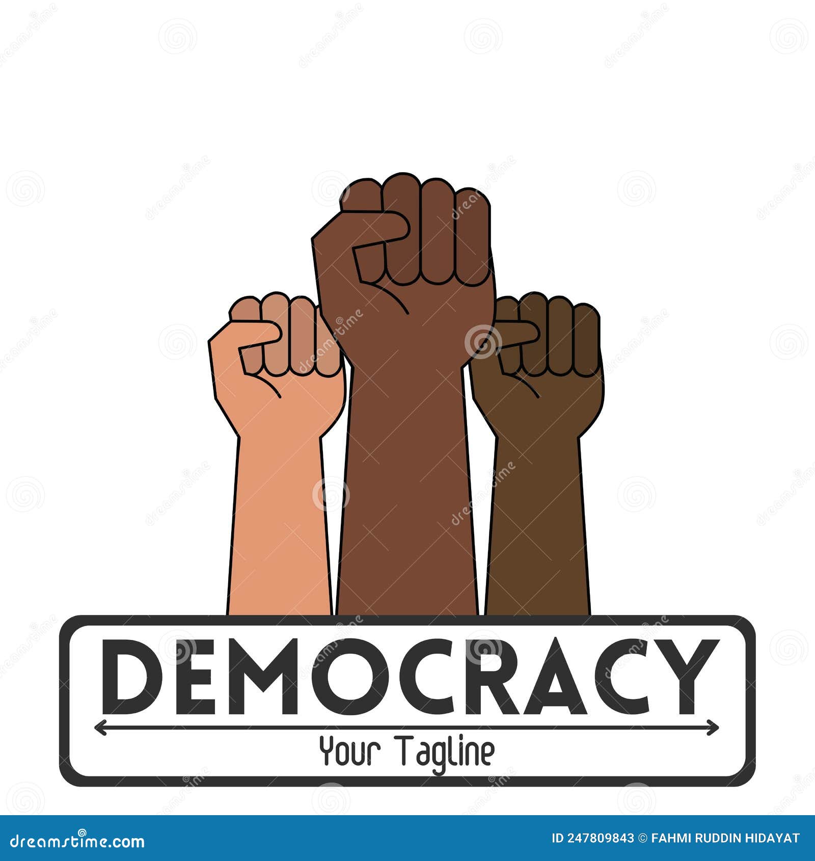 Democracy Vector Design with Hand Symbol Stock Vector - Illustration of ...