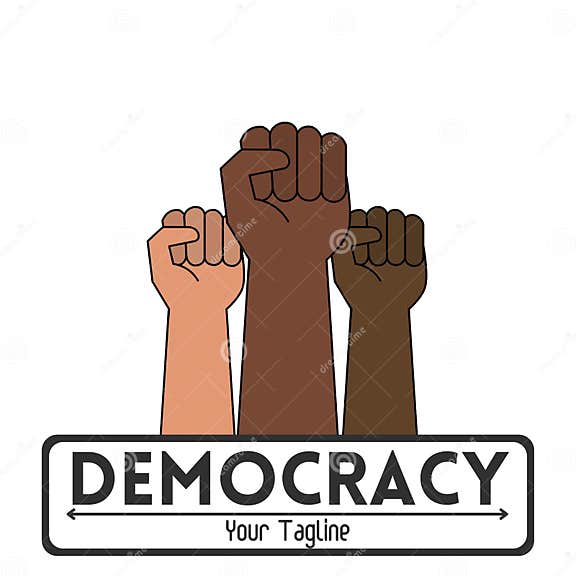 Democracy Vector Design with Hand Symbol Stock Vector - Illustration of ...