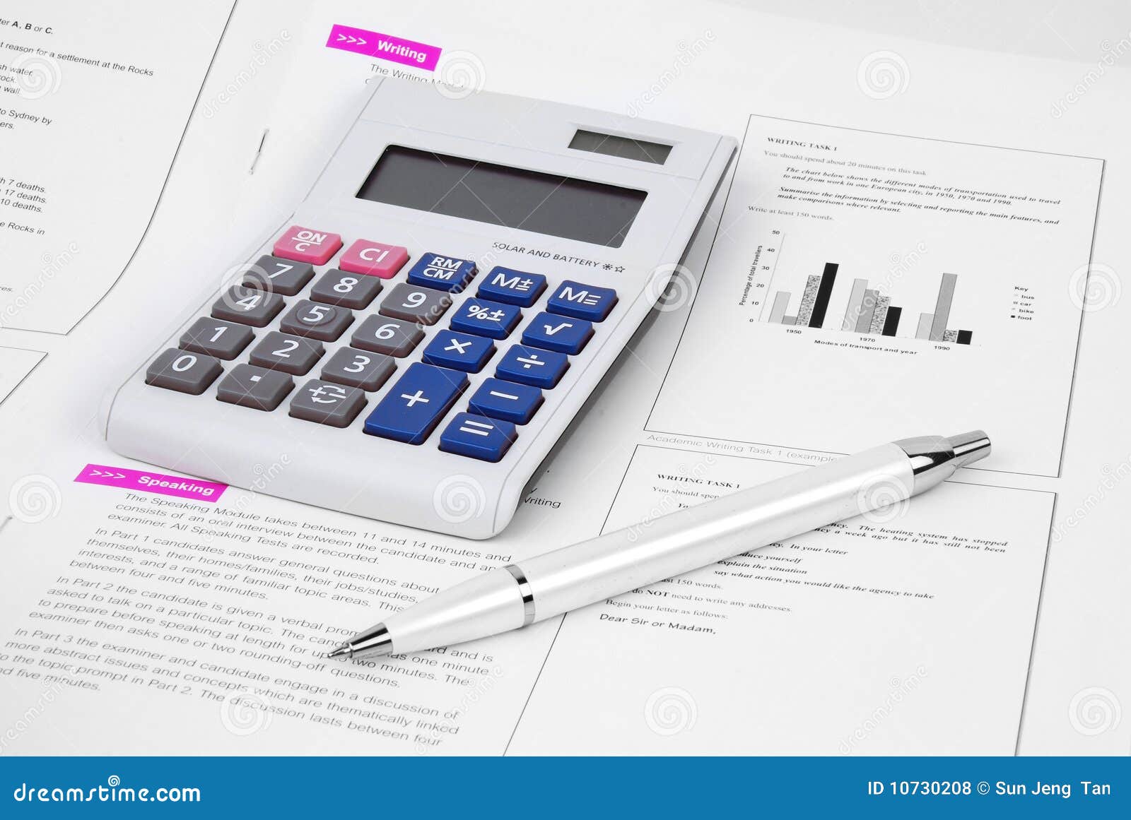 Pen and Calculator stock photo. Image of data, economics - 10730208
