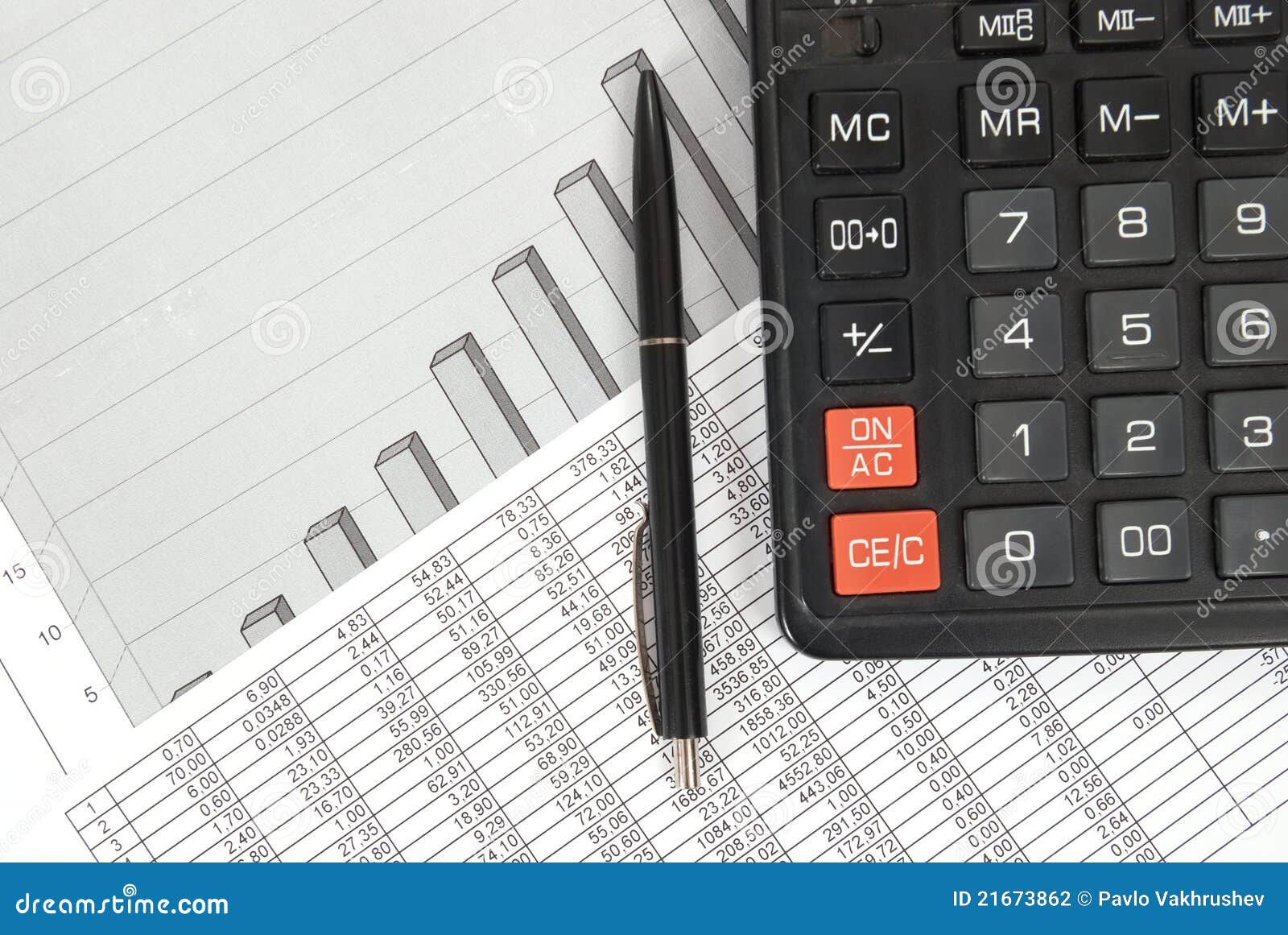 Pen and calculator stock photo. Image of business, document - 21673862