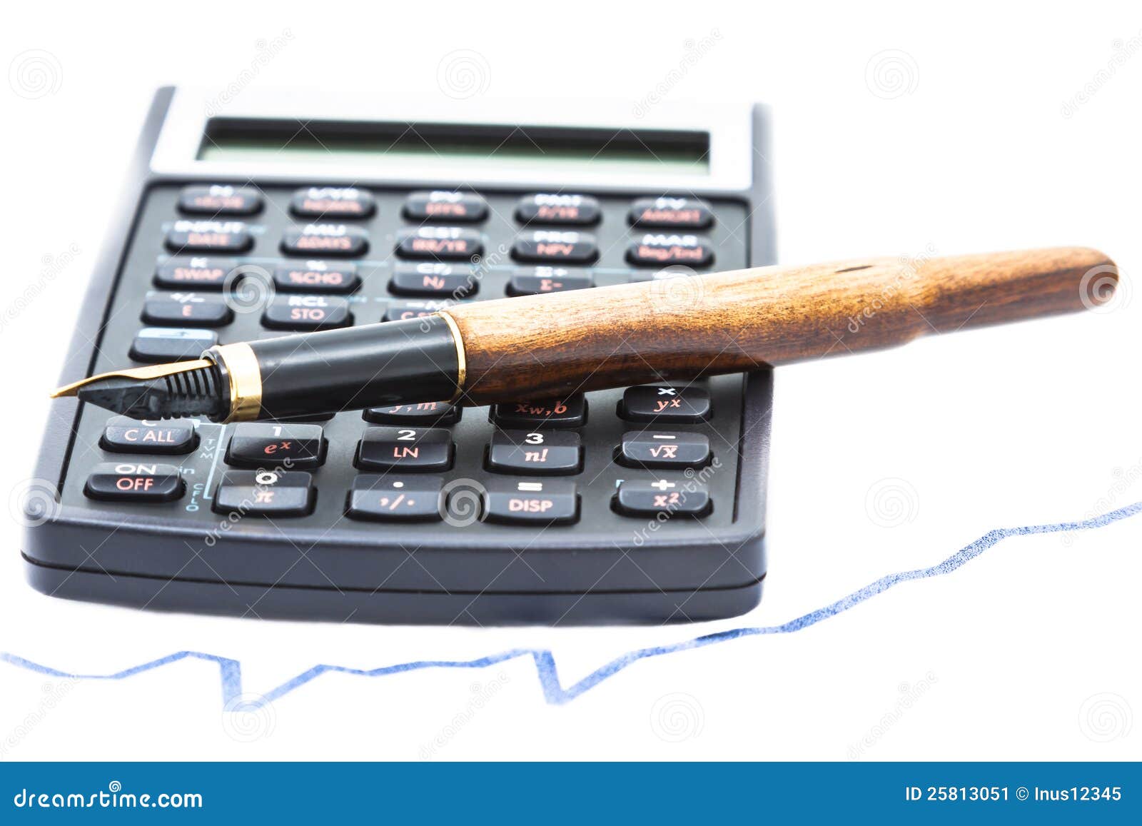 Pen and Calculator stock image. Image of financial, graph - 25813051
