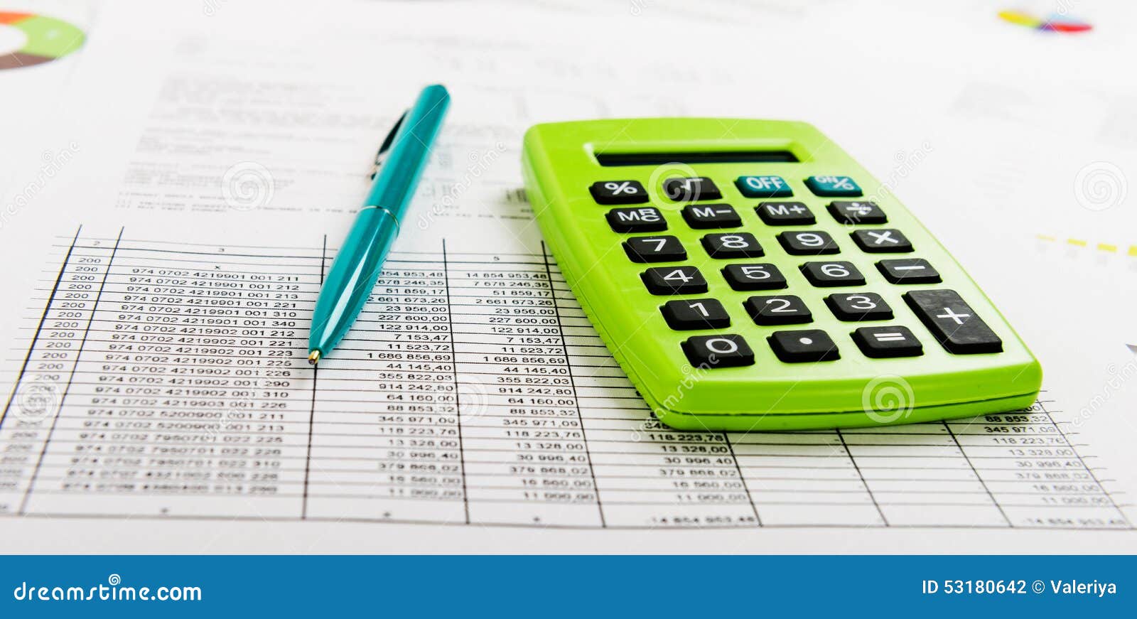 Pen and Calculator stock photo. Image of calculation - 53180642