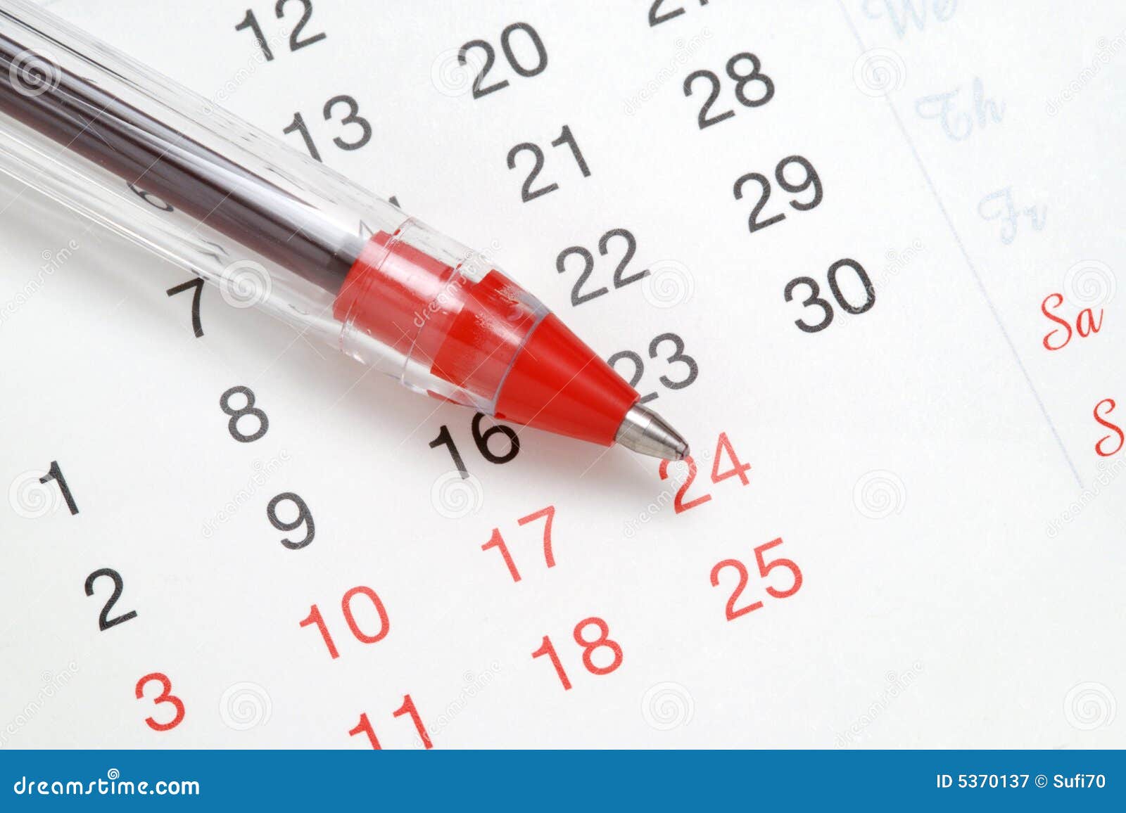 Pen on calendar stock image. Image of month, time, days - 5370137