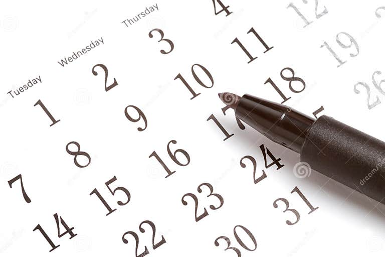 Pen on calendar stock photo. Image of management, planner - 5390332