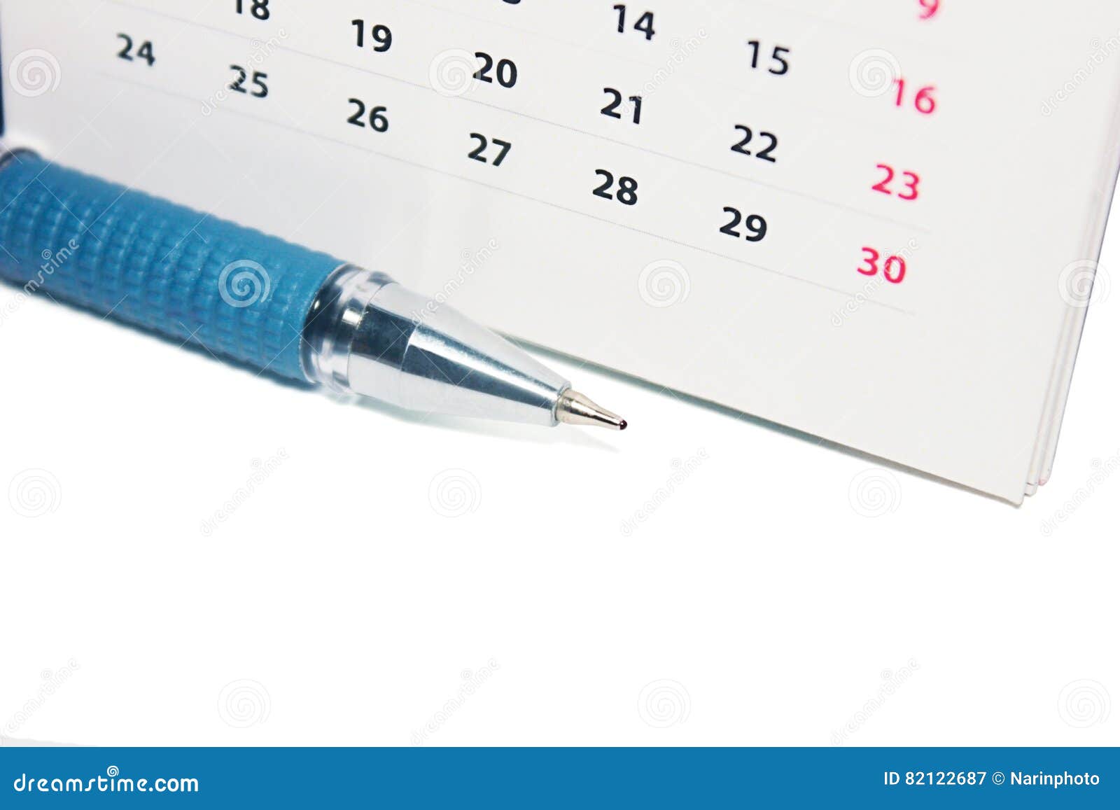 Pen and calendar stock image. Image of closeup, week - 82122687