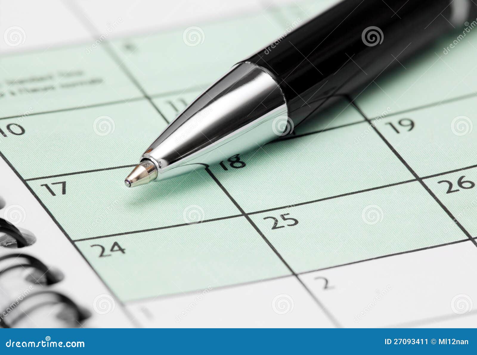 Pen on Calendar Page stock image. Image of black, month - 27093411