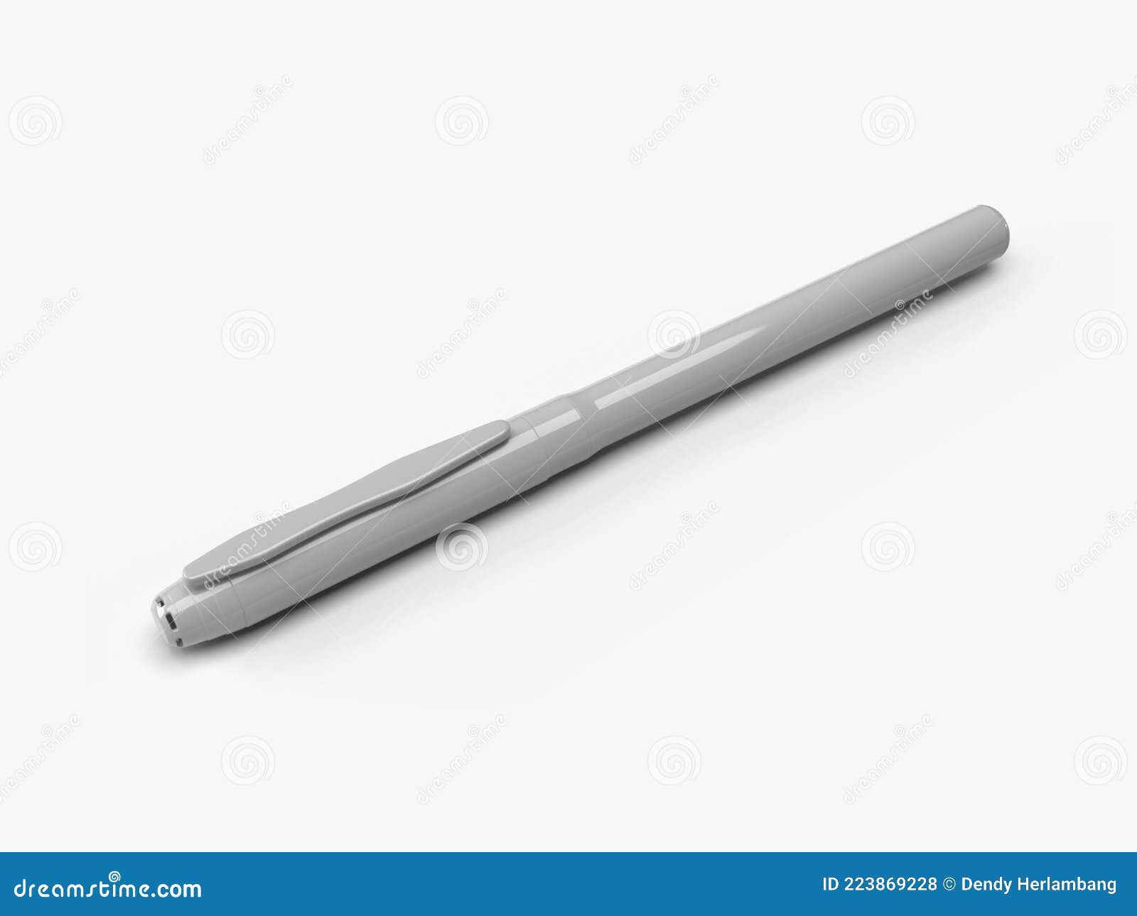 Pen with Cap 3D Illustration Mockup Scene Stock Illustration ...