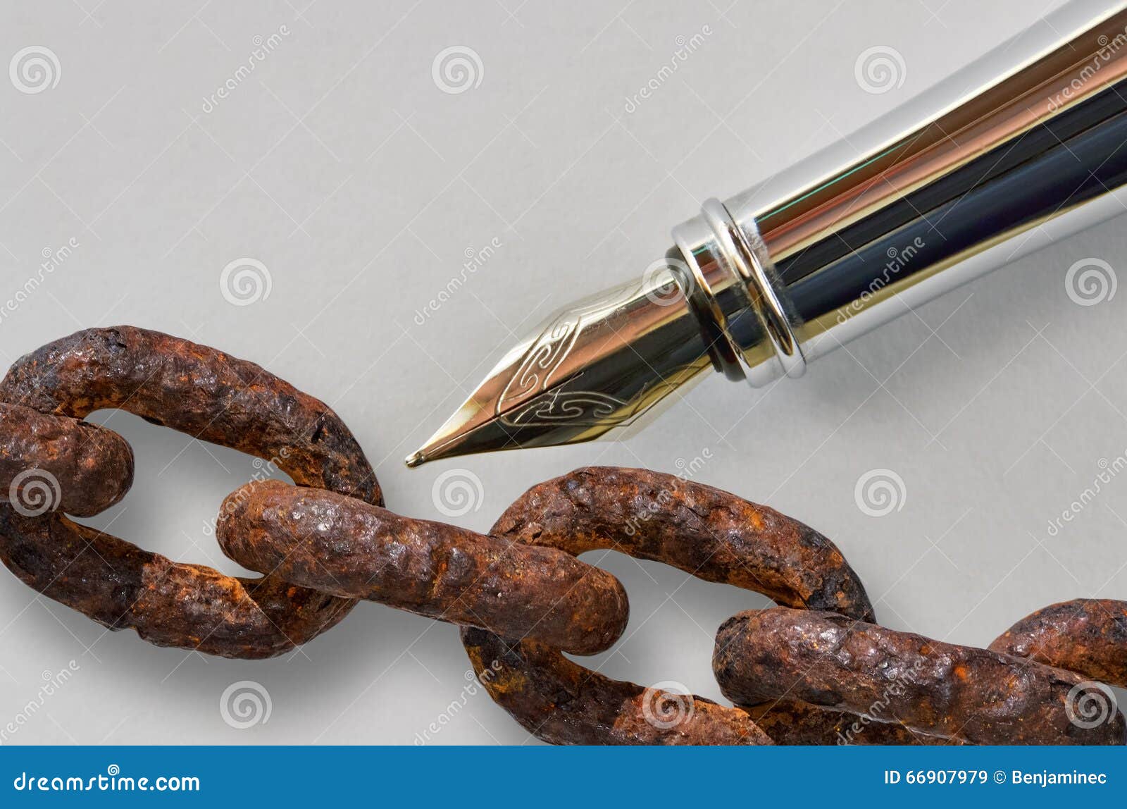 Pen and chain stock image. Image of control, censorship - 66907979