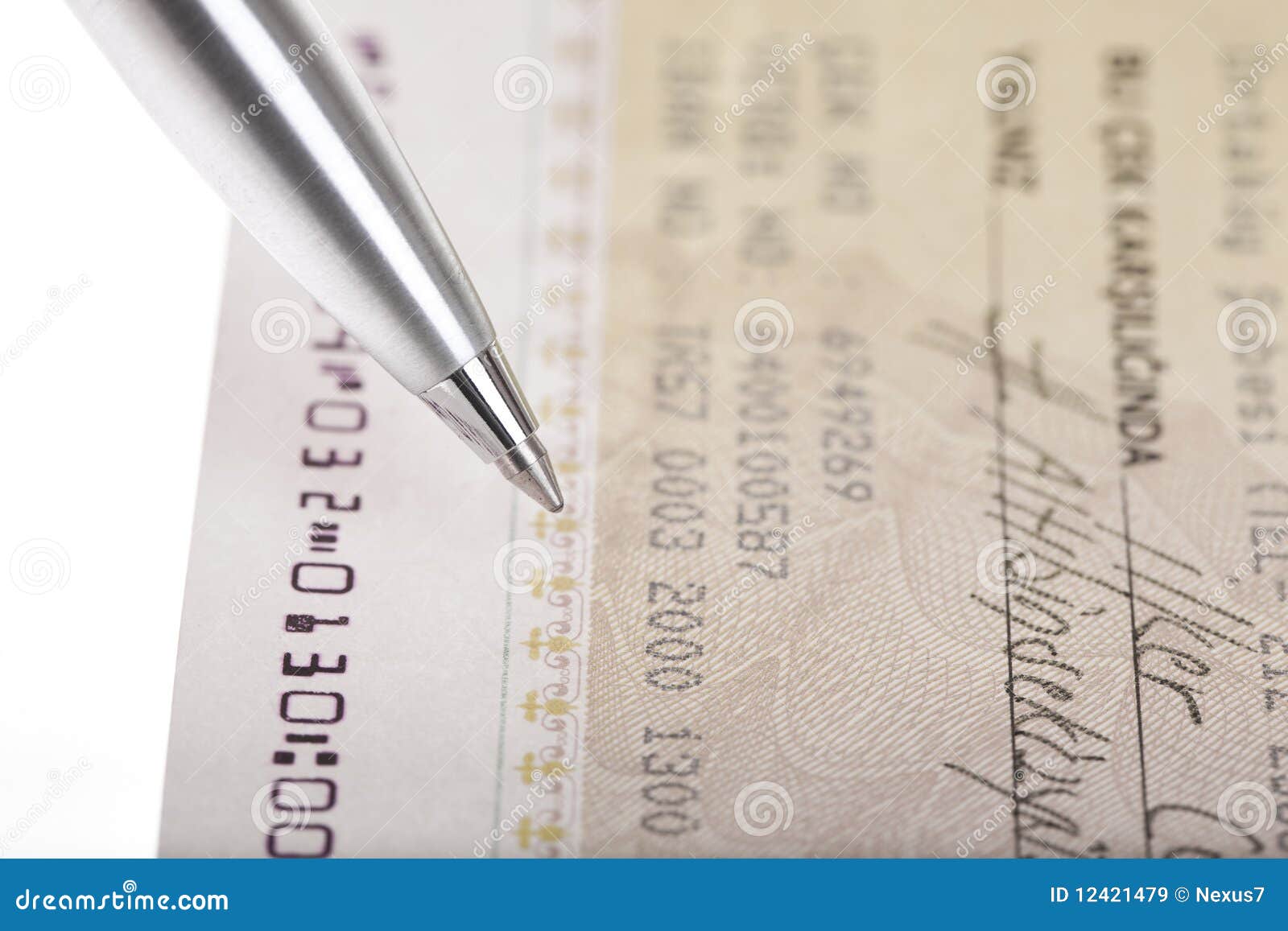Pen and the Check stock image. Image of paper, bill, finance - 12421479