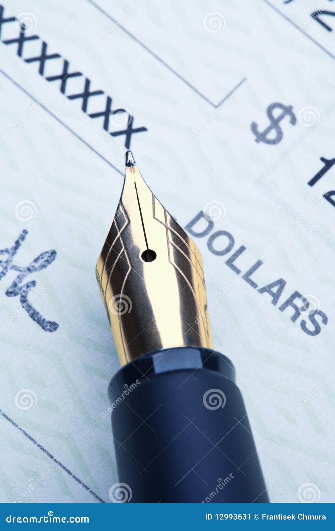 Pen and check stock image. Image of earnings, business - 12993631