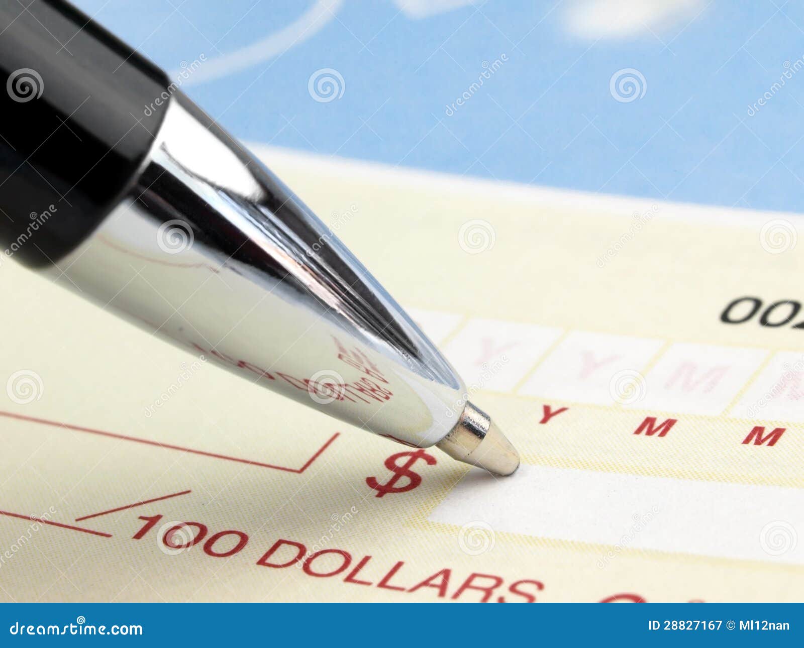 Pen on the Check stock image. Image of currency, banking - 28827167