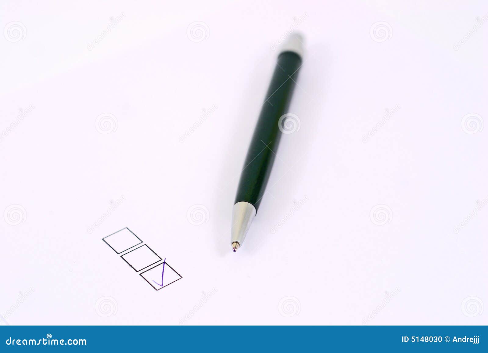 Pen and check box stock photo. Image of biro, tick, check - 5148030