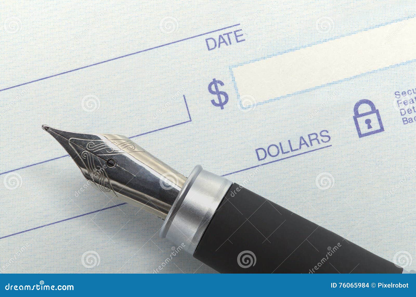 Pen and Check Close Up stock photo. Image of business - 76065984
