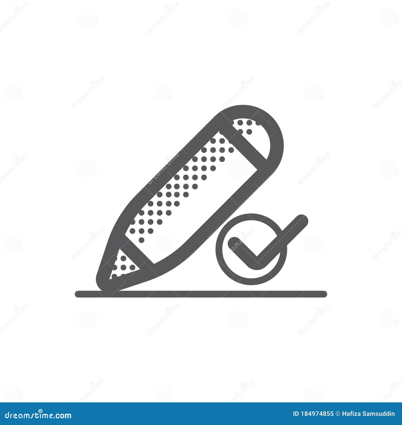 Pen and Check Mark. Vector Illustration Decorative Design Stock ...