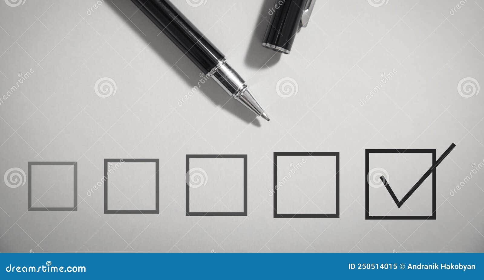 Pen with Checkbox in Checklist. Business Stock Image - Image of ...