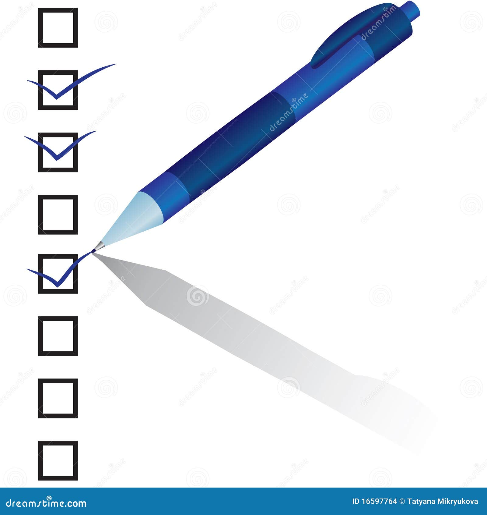 Pen checking stock vector. Illustration of office, single - 16597764