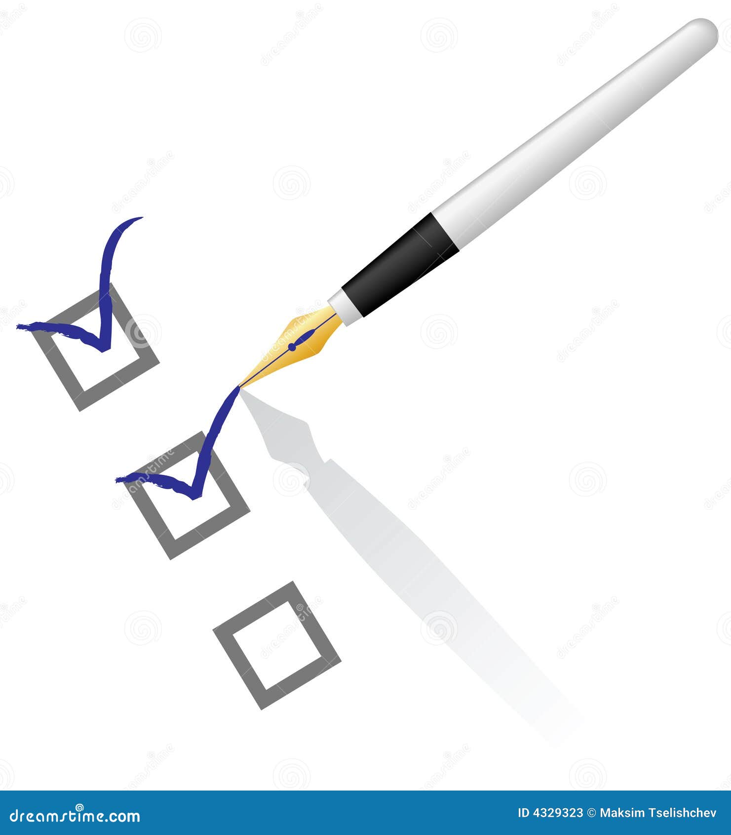 Pen checking stock vector. Illustration of hand, blue - 4329323