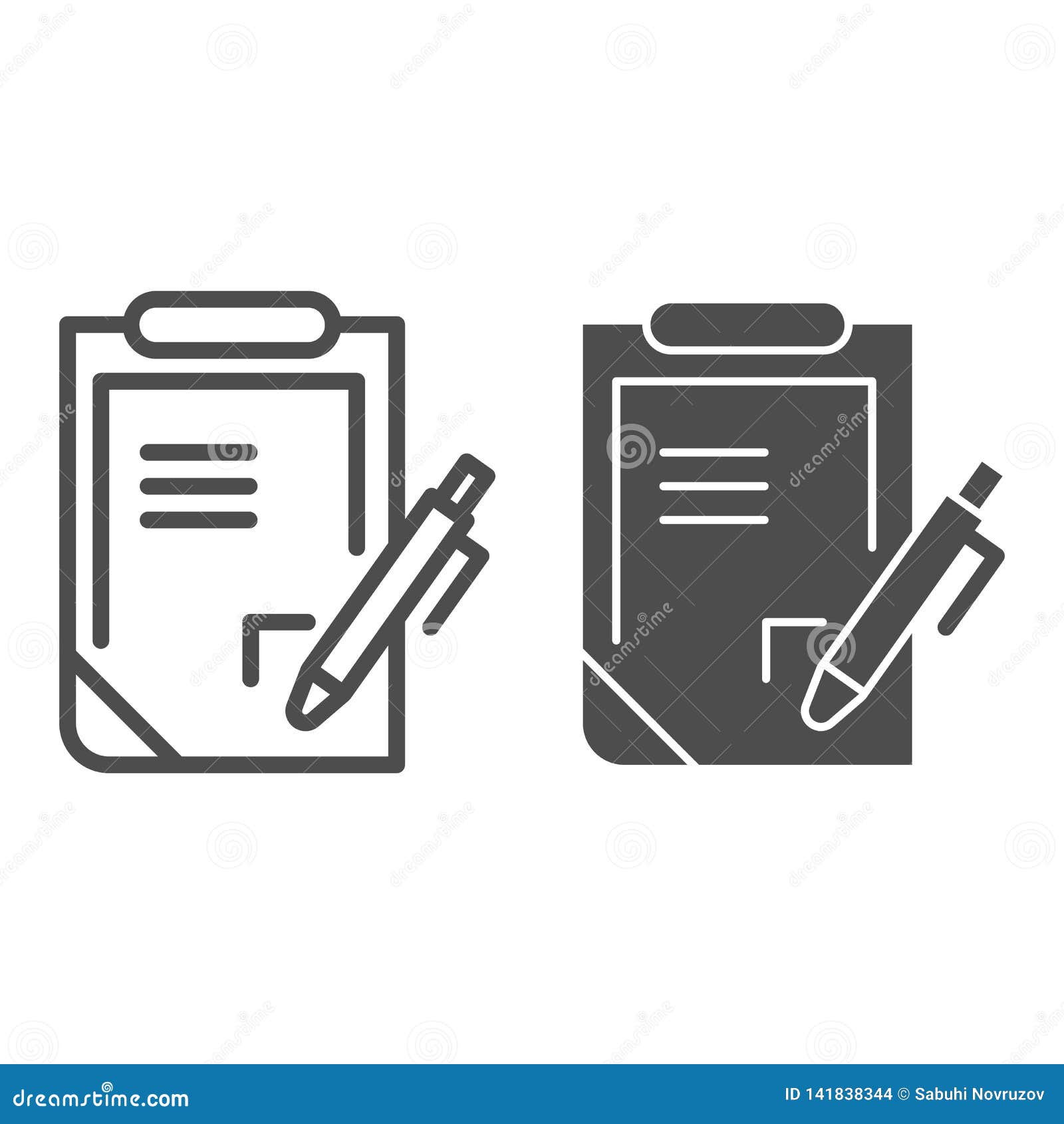 Pen and Clipboard Line and Glyph Icon. Document with Pen Vector ... Pen and Clipboard Line and Glyph Icon. Document with Pen Vector ...