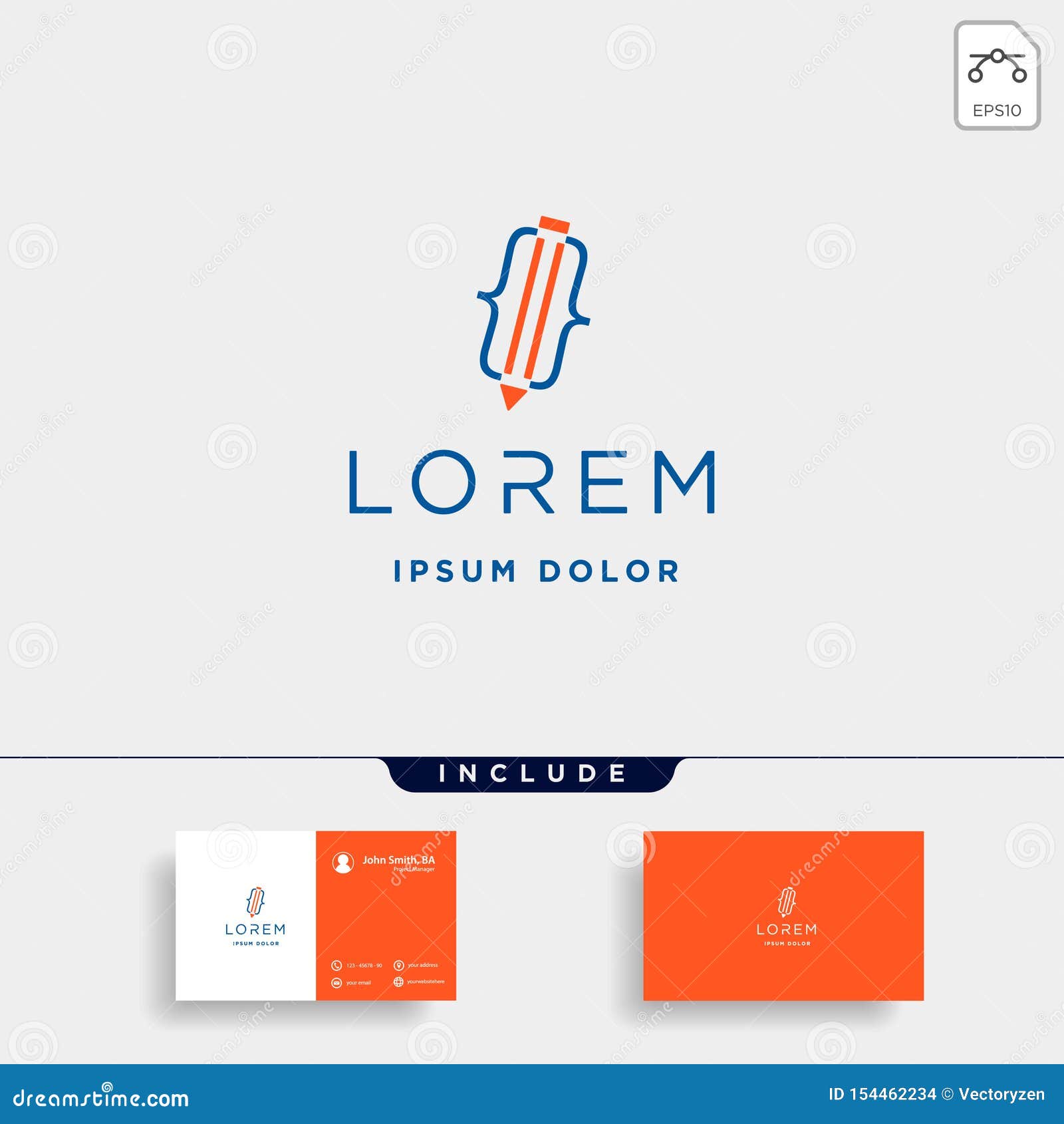 Pen Code Logo Design Vector Writer Coding Symbol Stock Vector ...