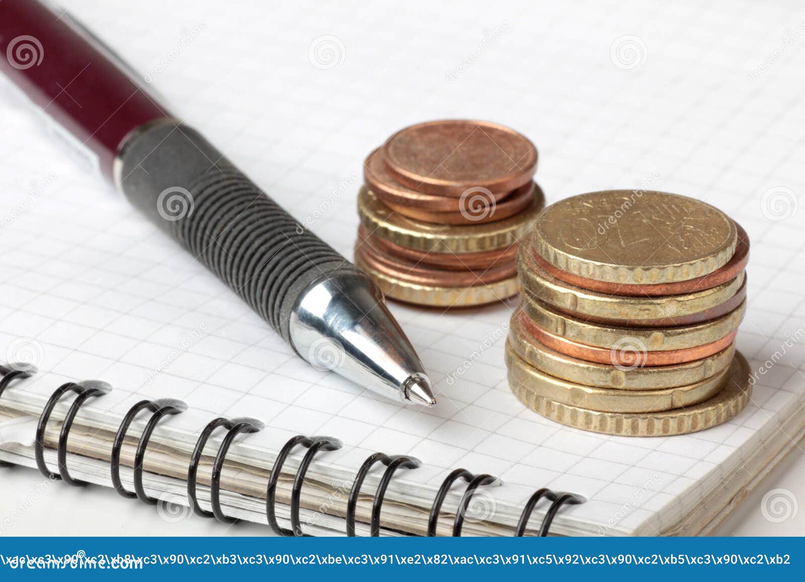 Pen and coins stock photo. Image of gold, weighting, ideas - 46473044