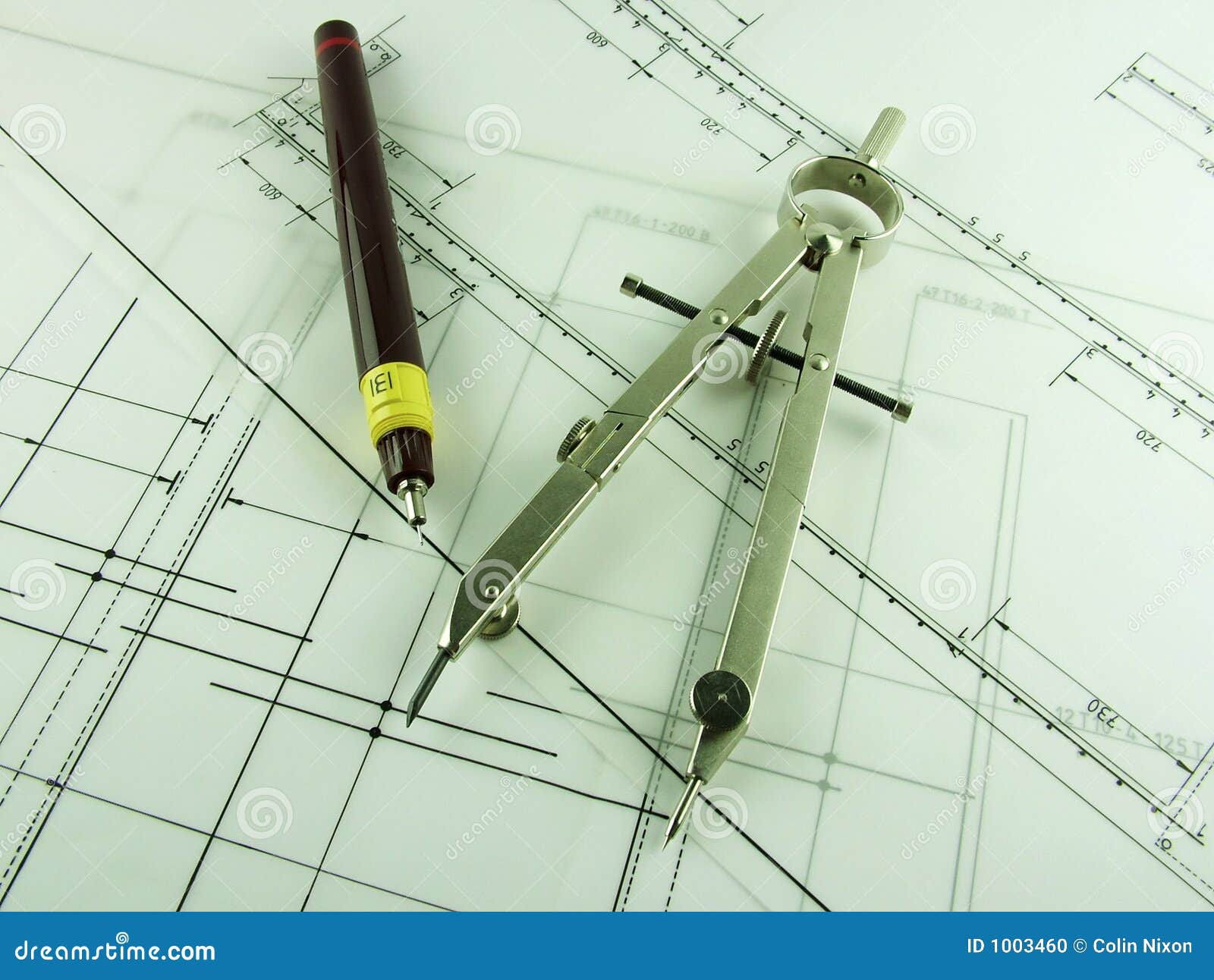 Pen & Compass stock photo. Image of column, construction - 1003460