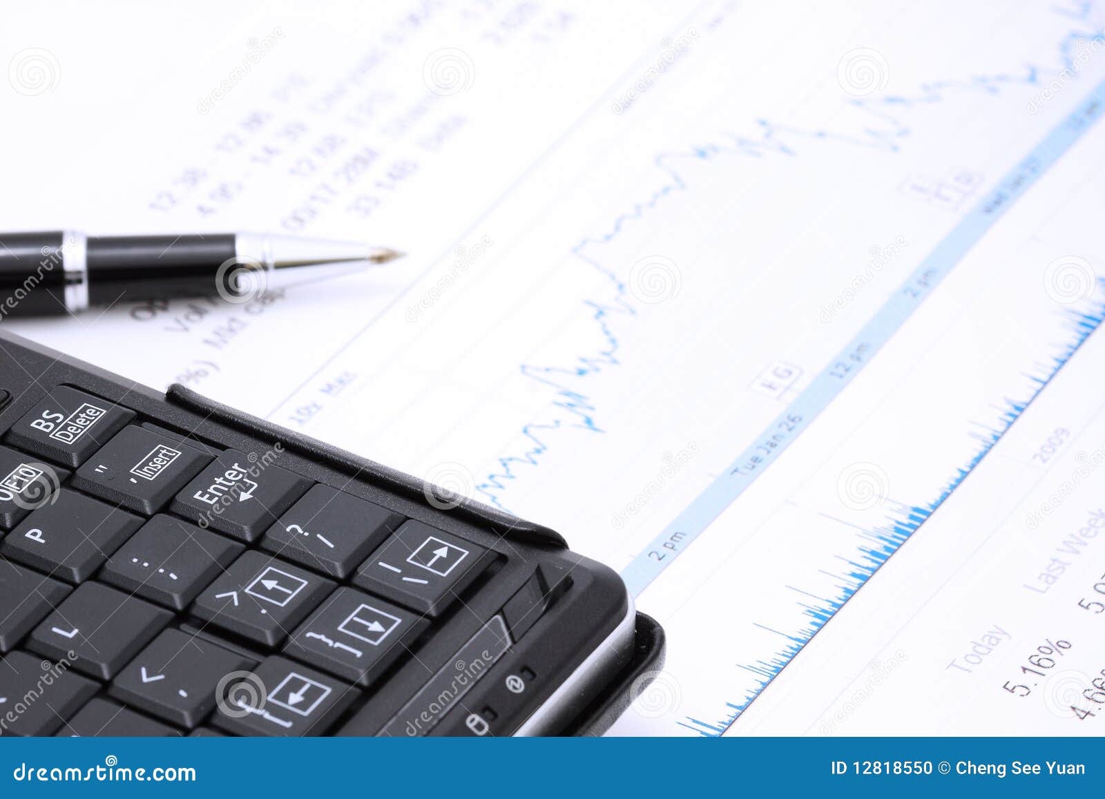 Pen computer and chart stock photo. Image of data, diagram - 12818550