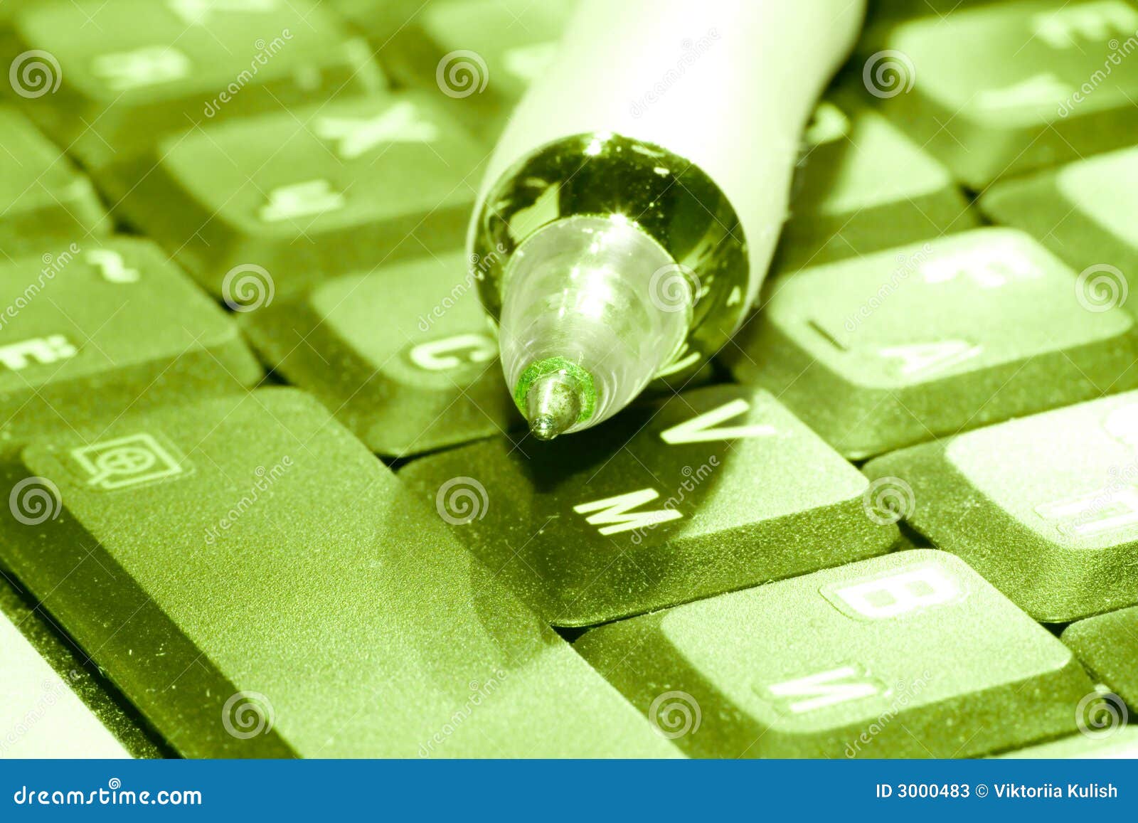 Pen and computer keyboard stock image. Image of close - 3000483