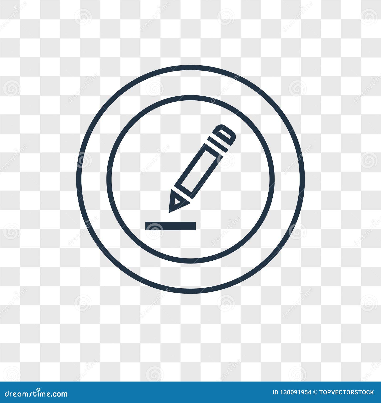 Pen Concept Vector Linear Icon Isolated on Transparent Background, Pen ...