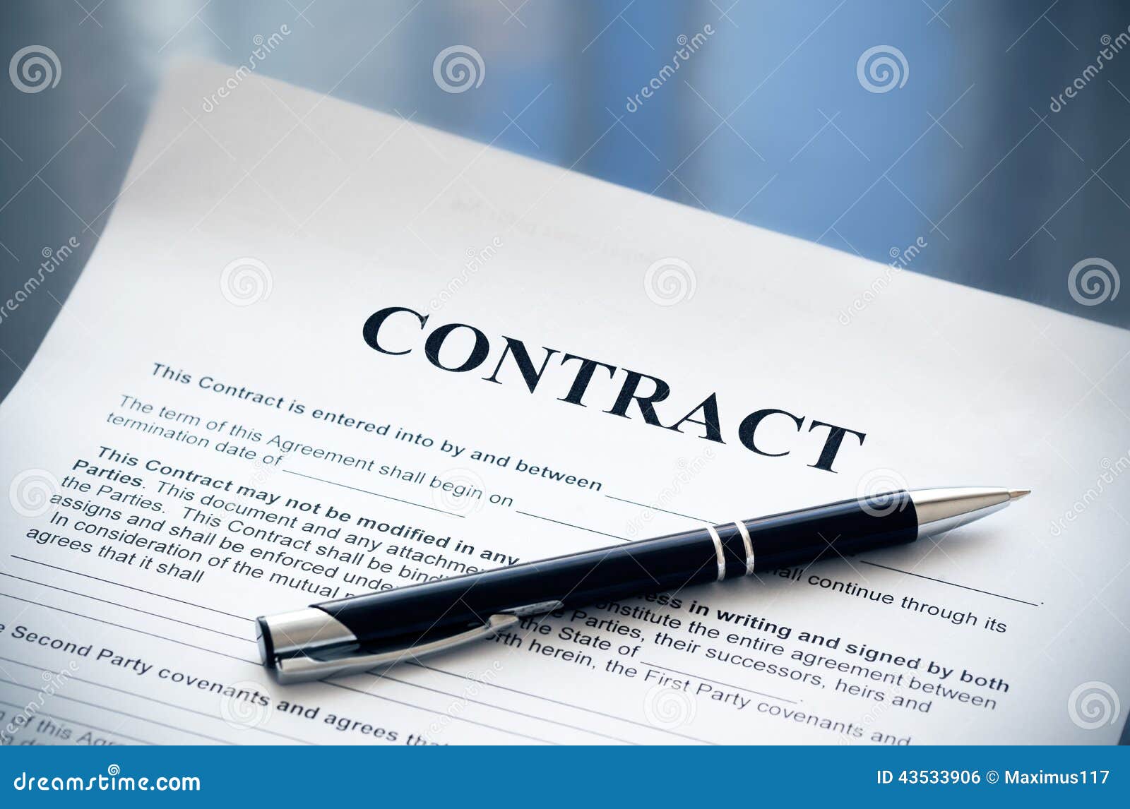 Pen on contract papers stock photo. Image of business - 43533906