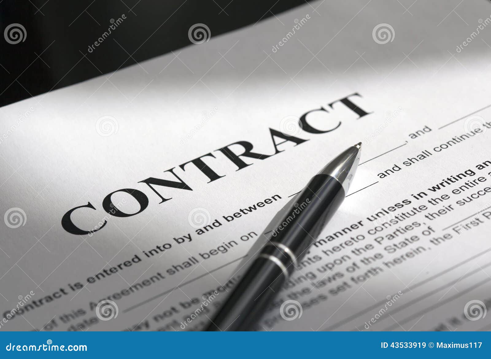 Pen on contract papers stock image. Image of form, silver - 43533919