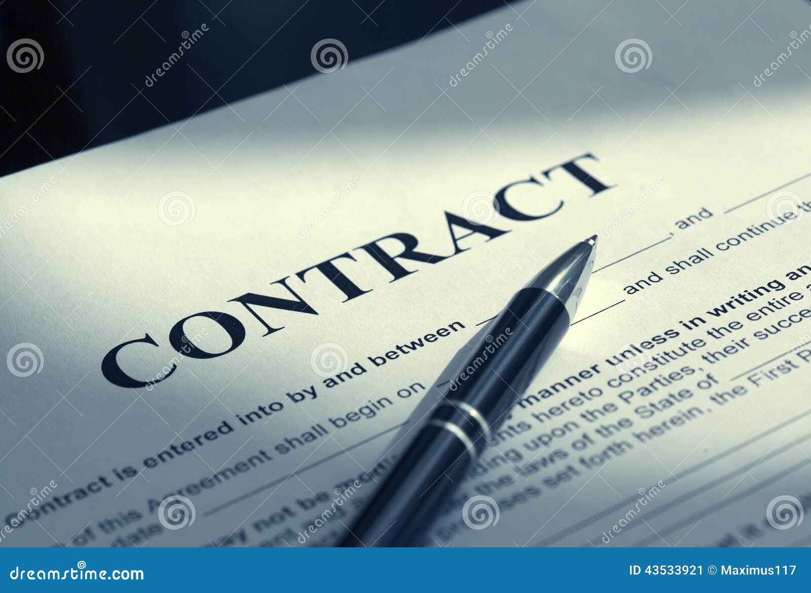 Pen on contract papers stock image. Image of professional - 43533921