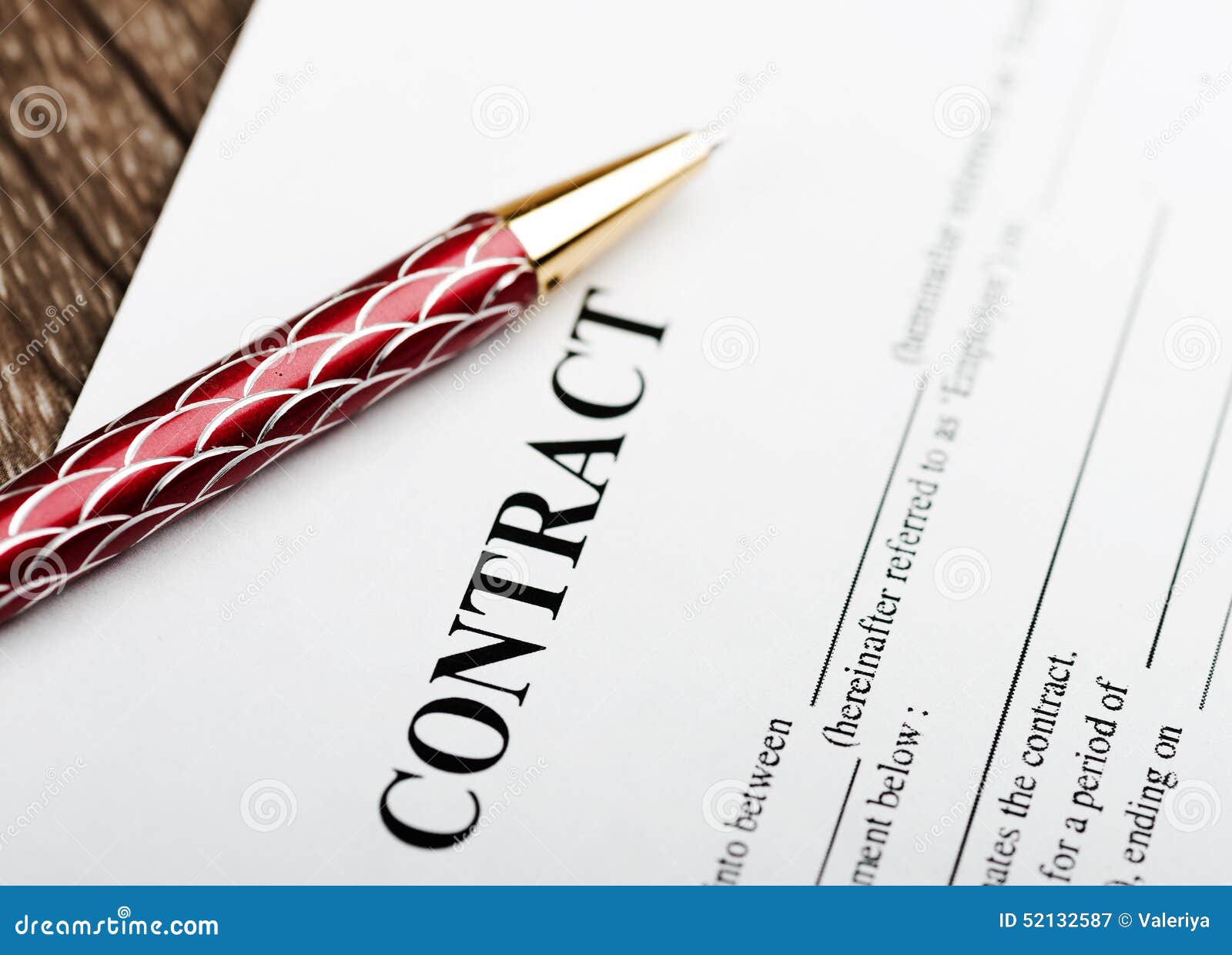 Pen and contract papers stock image. Image of table, signing - 52132587