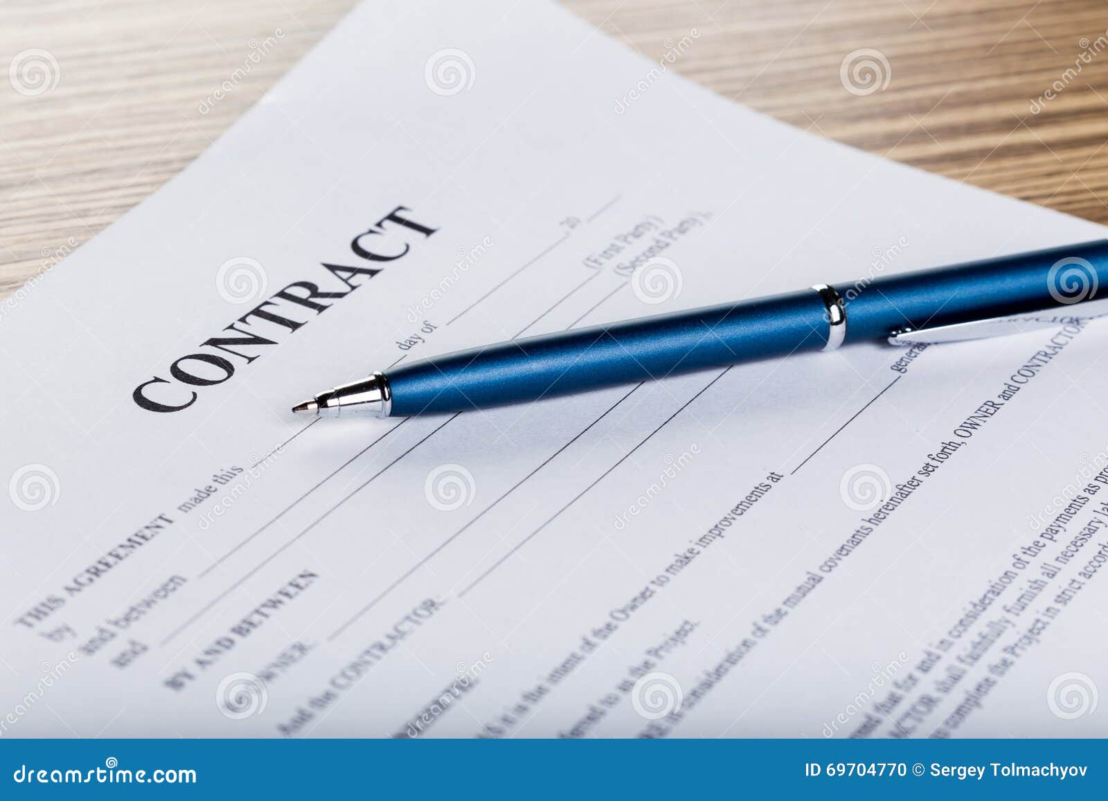 Pen and contract papers stock photo. Image of contract - 69704770