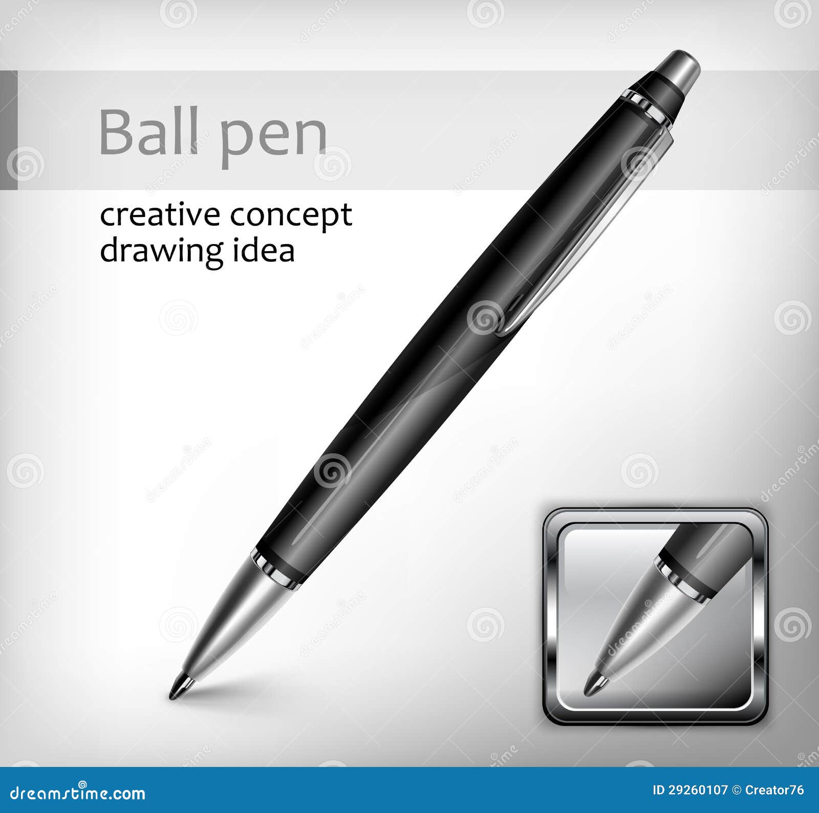 Pen, creative concept stock vector. Illustration of black - 29260107