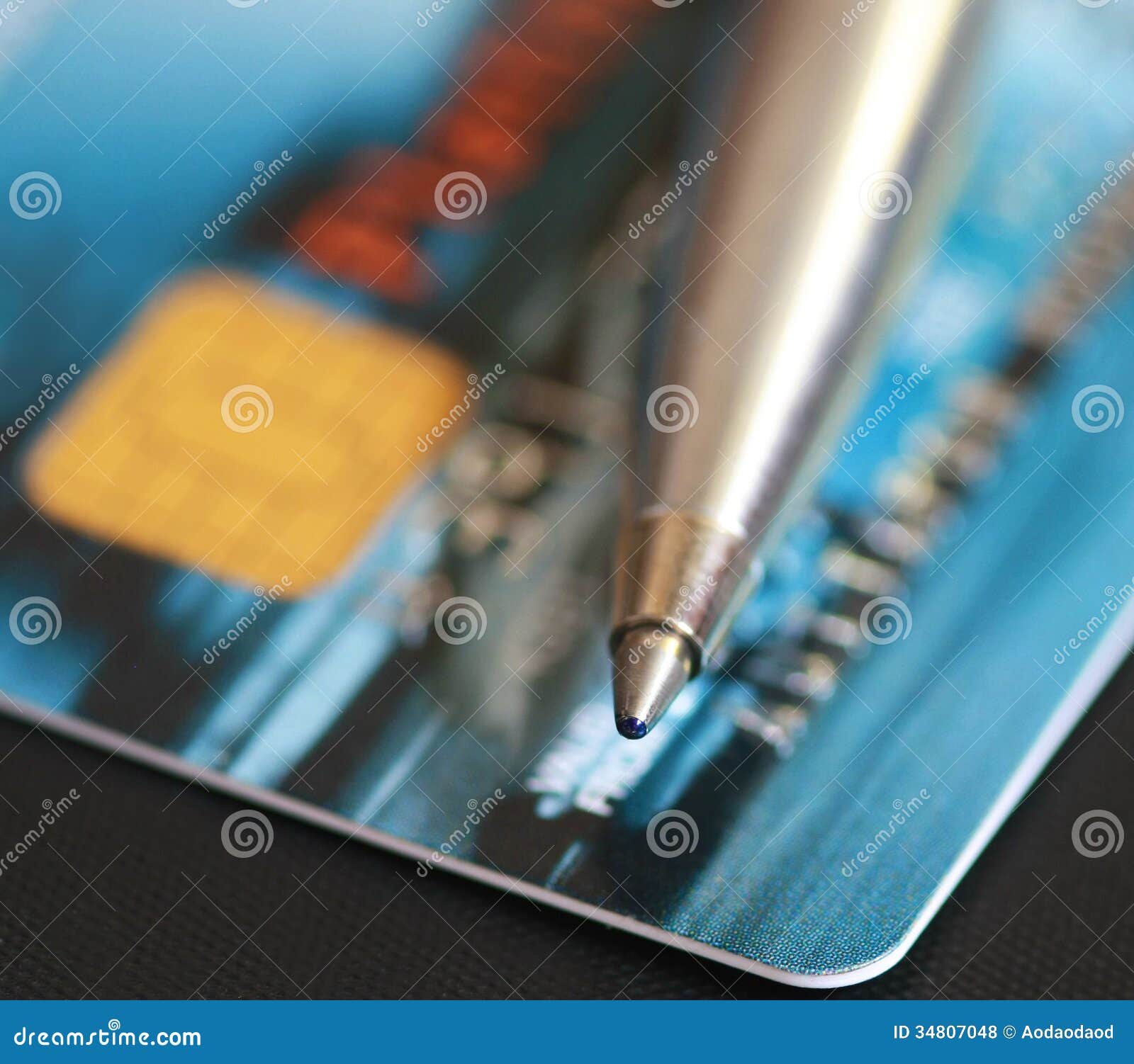 Pen and credit card stock photo. Image of closed, banking - 34807048