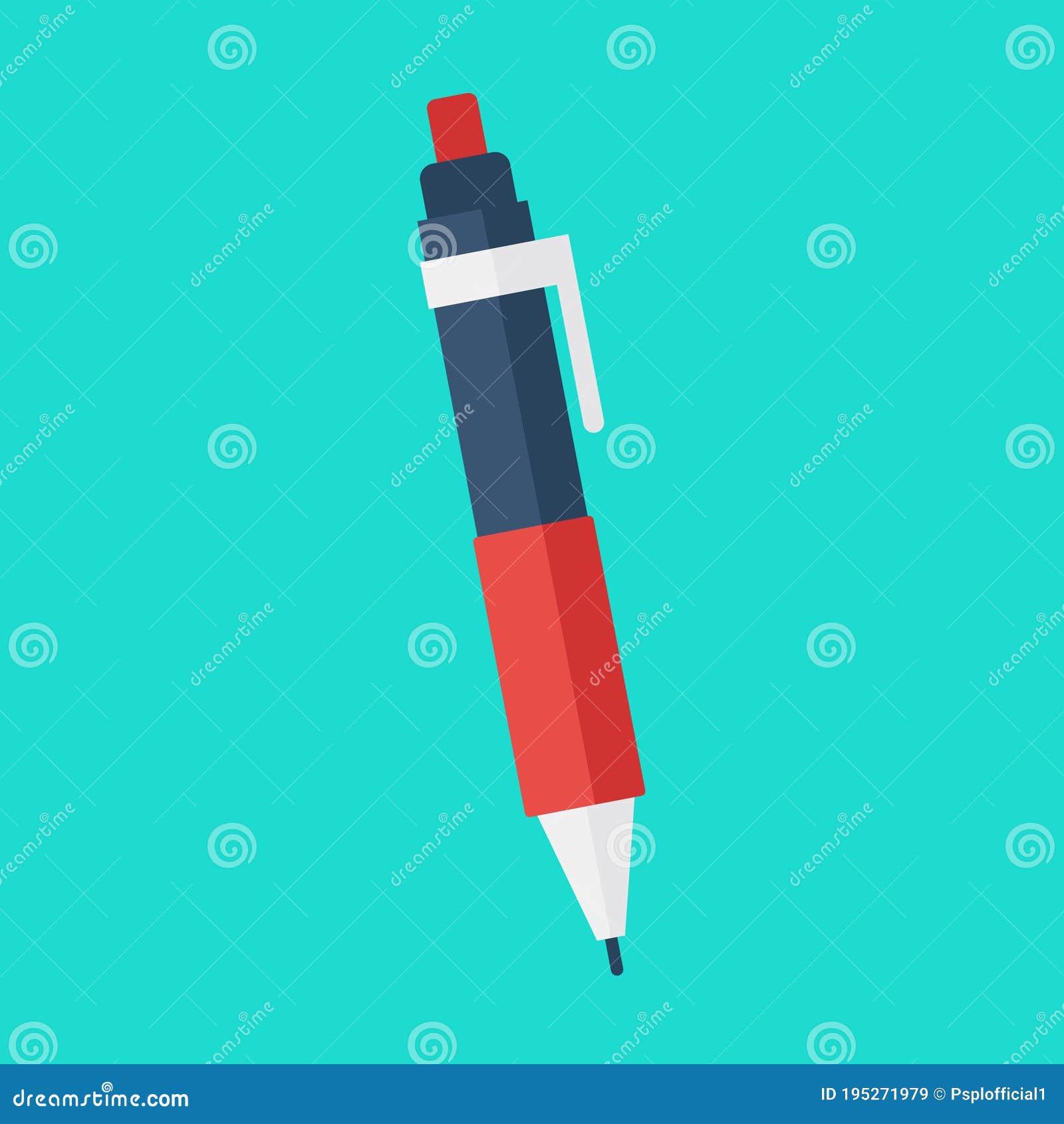 Pen Design Vector Flat Objects Stock Vector - Illustration of design ...
