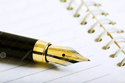 Pen and diary stock photo. Image of gold, calligraphy - 9800510