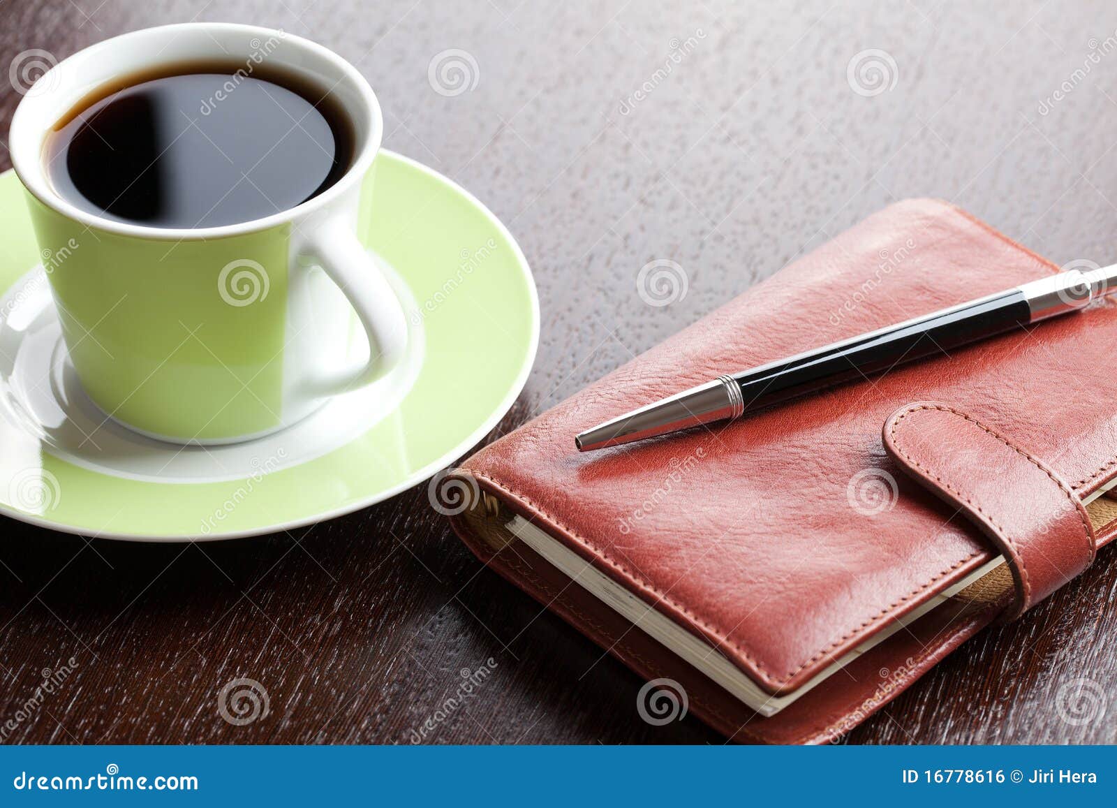 Pen on Diary and Coffee Mug Stock Photo - Image of saucer, idea: 16778616