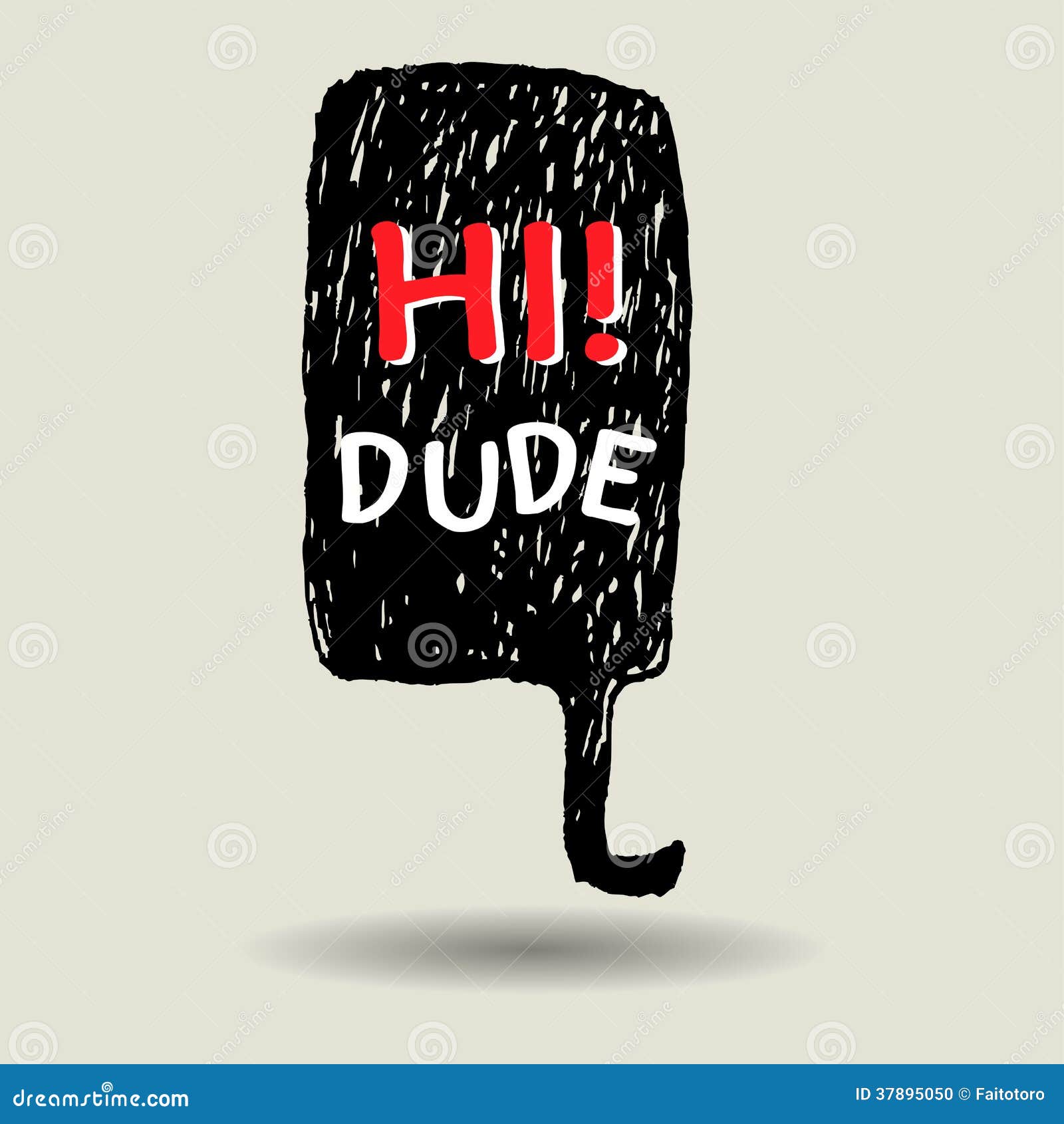 Pen doodle hi dude bubble stock vector. Illustration of paper - 37895050