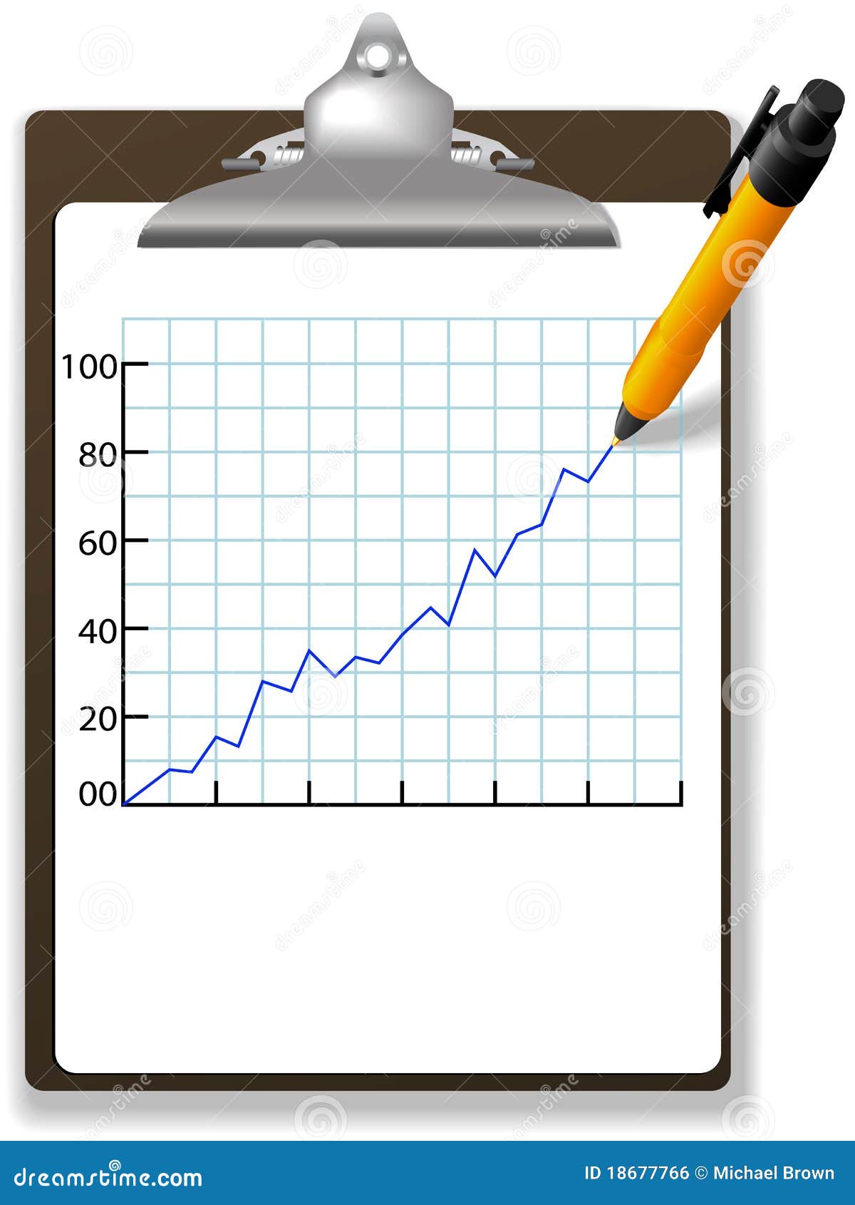 Pen Drawing Financial Growth Chart Clipboard Stock Vector ...